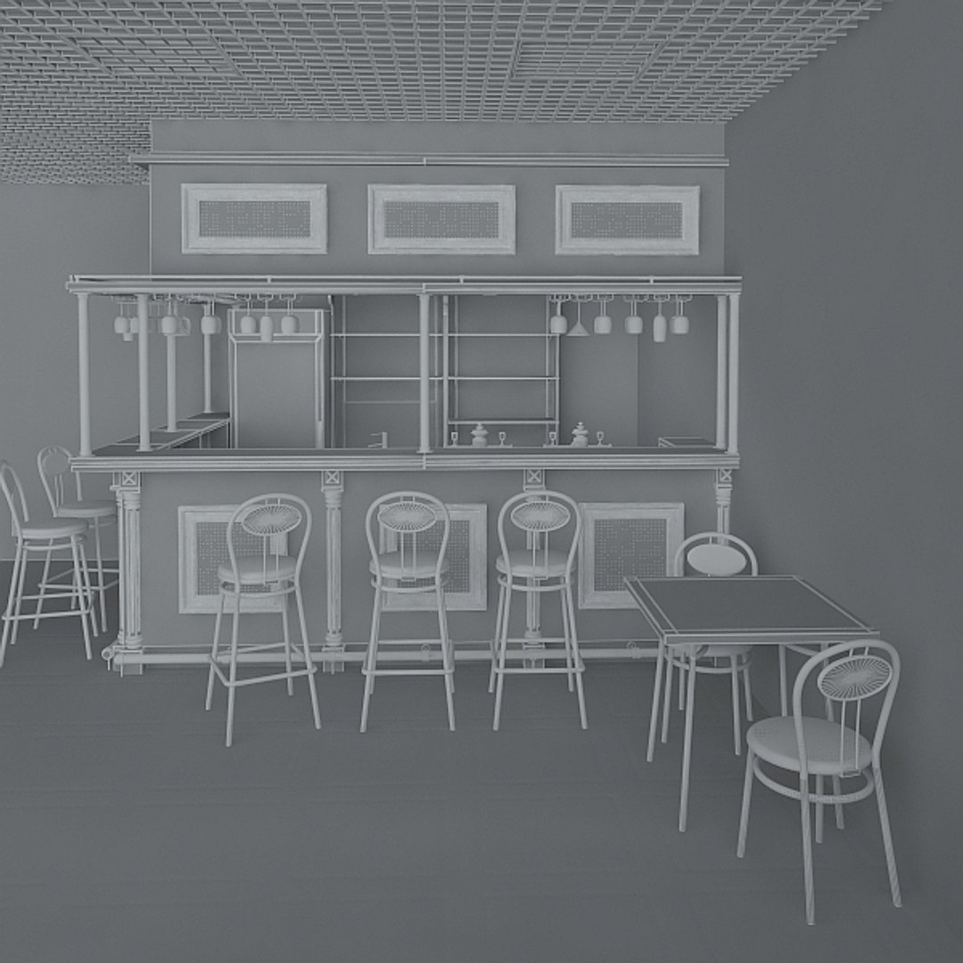 3d Bar Interior