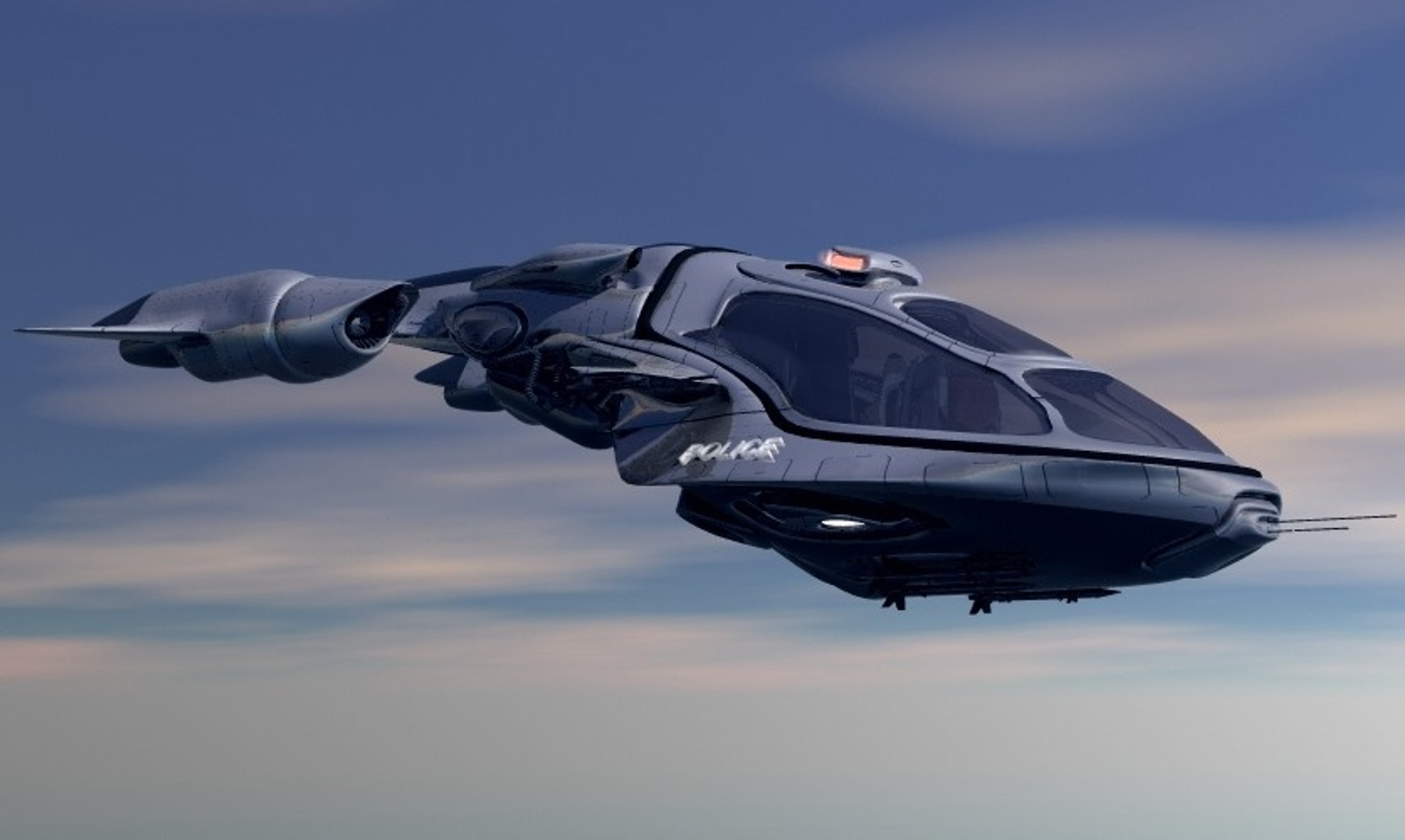 3d scifi vehicles flying model