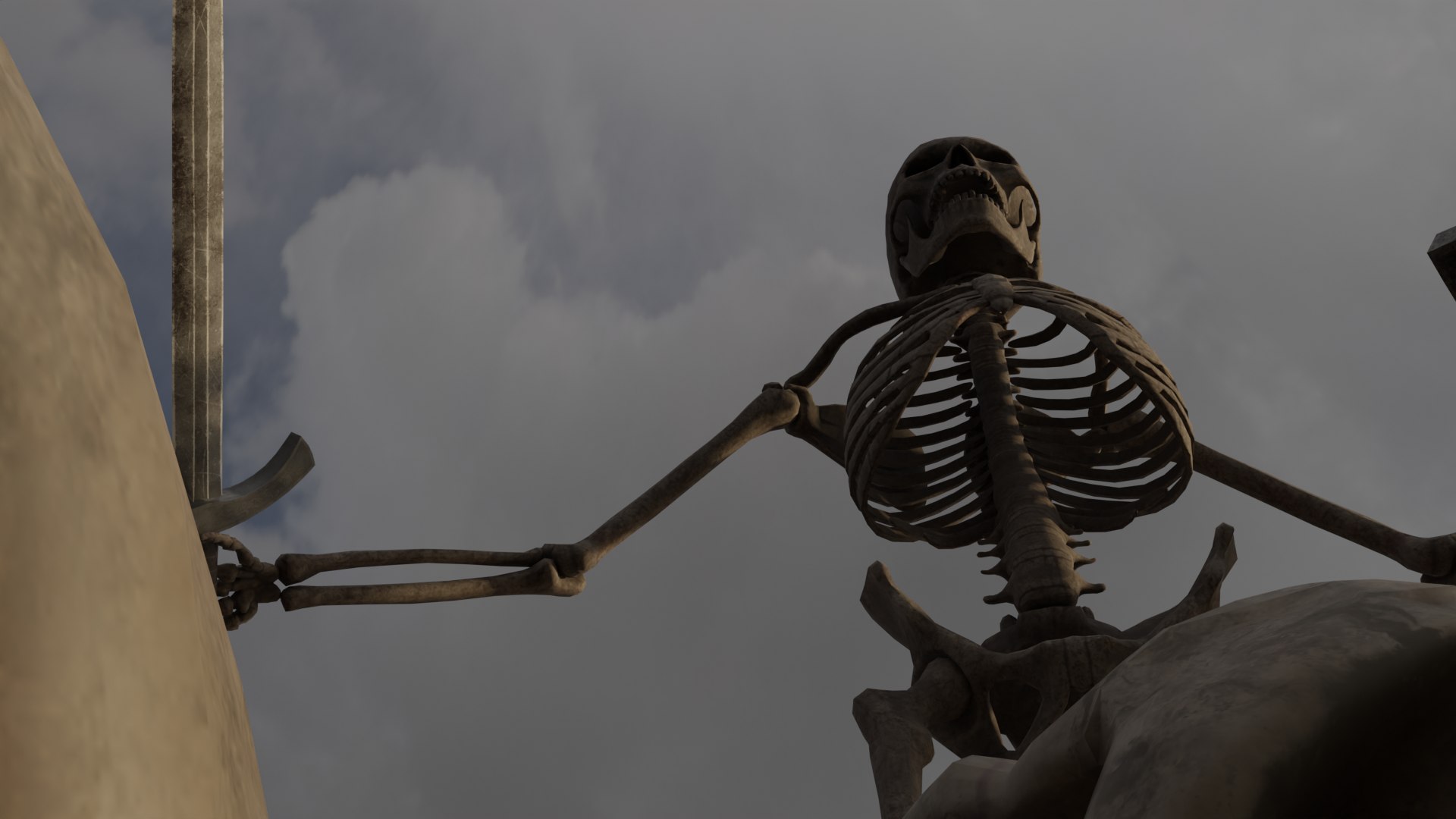 3D Model Skeleton Skull Scene With Ocean Environment - TurboSquid 2074246