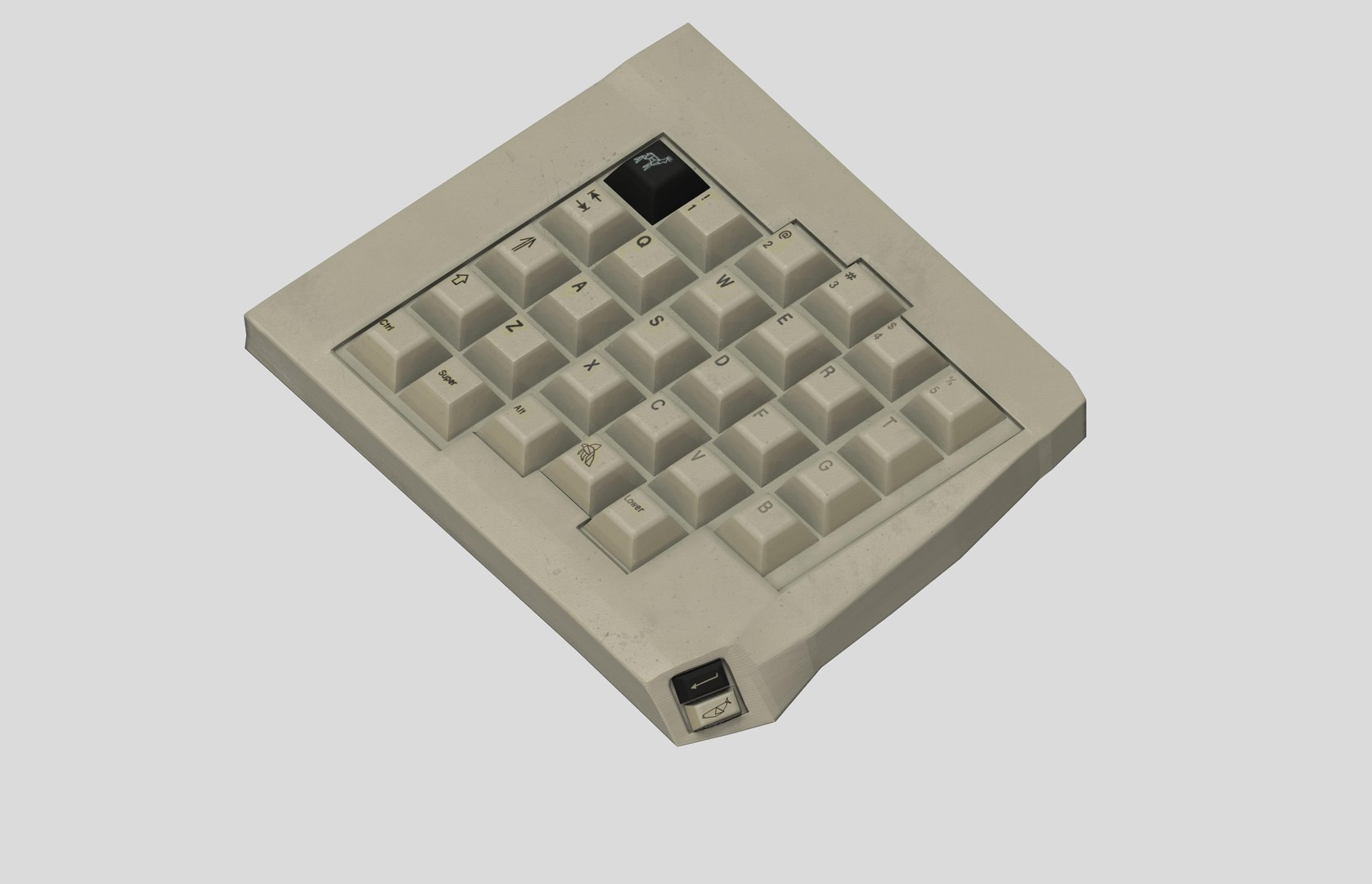 Retro Split Keyboard With Cyberpunk Design 3D - TurboSquid 2179001