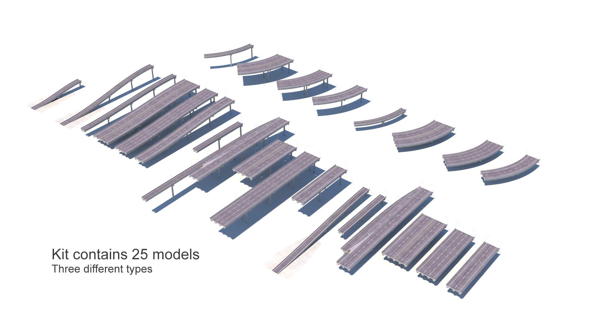 3D Highway Kit PBR Plus Construction Model - TurboSquid 2275571