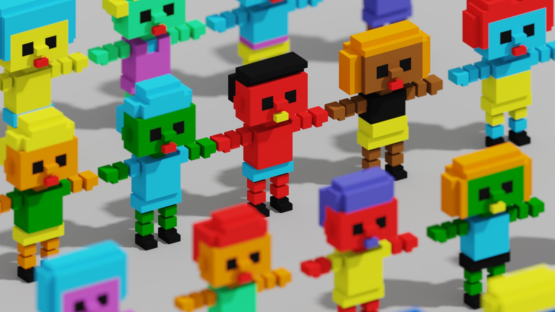 22 Low Poly 8 Bit Cartoon Human Characters Bundle 3D - TurboSquid 1875332