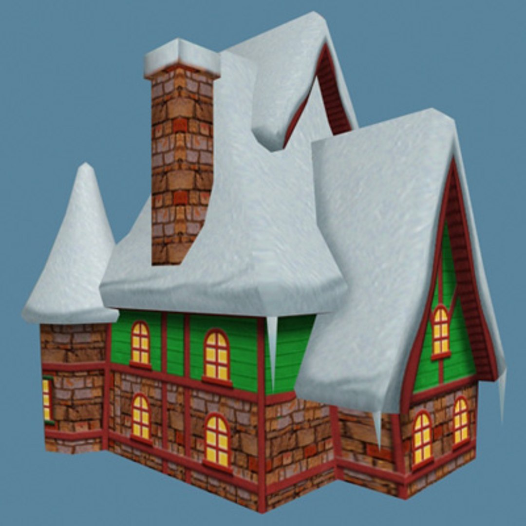 3d santa workshop house