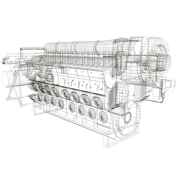 emd 710 diesel engine 3d model