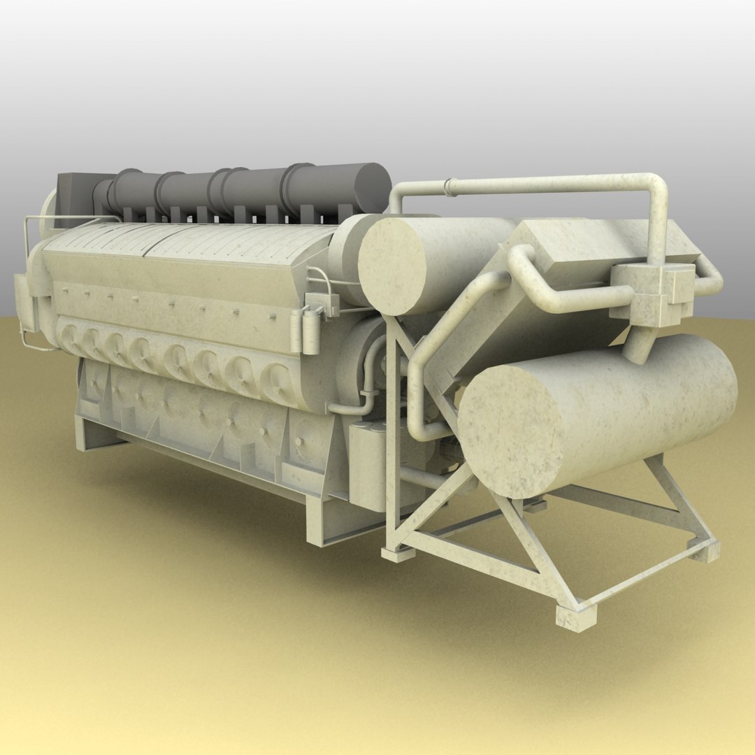 Emd 710 Diesel Engine 3d Model