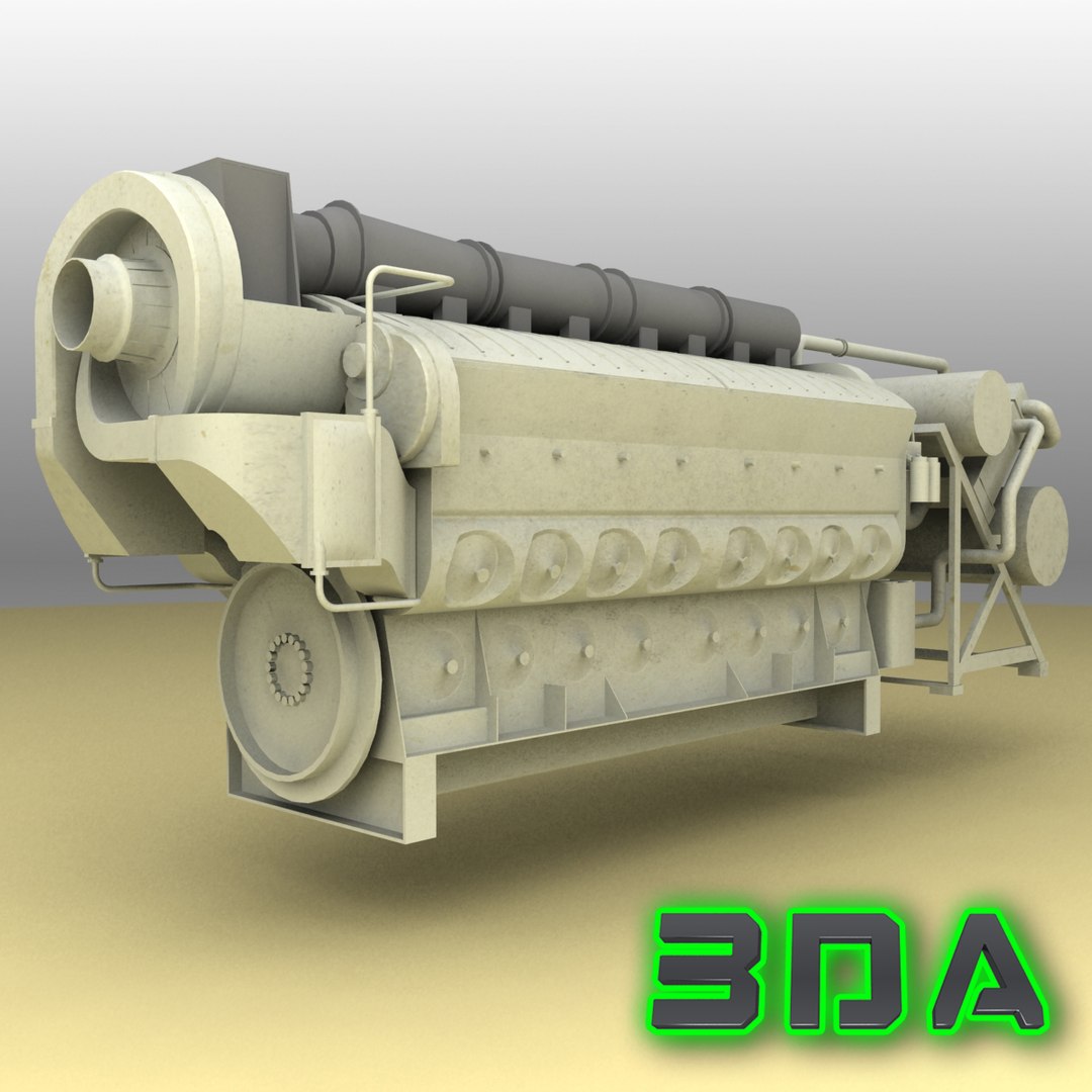 Emd 710 Diesel Engine 3d Model