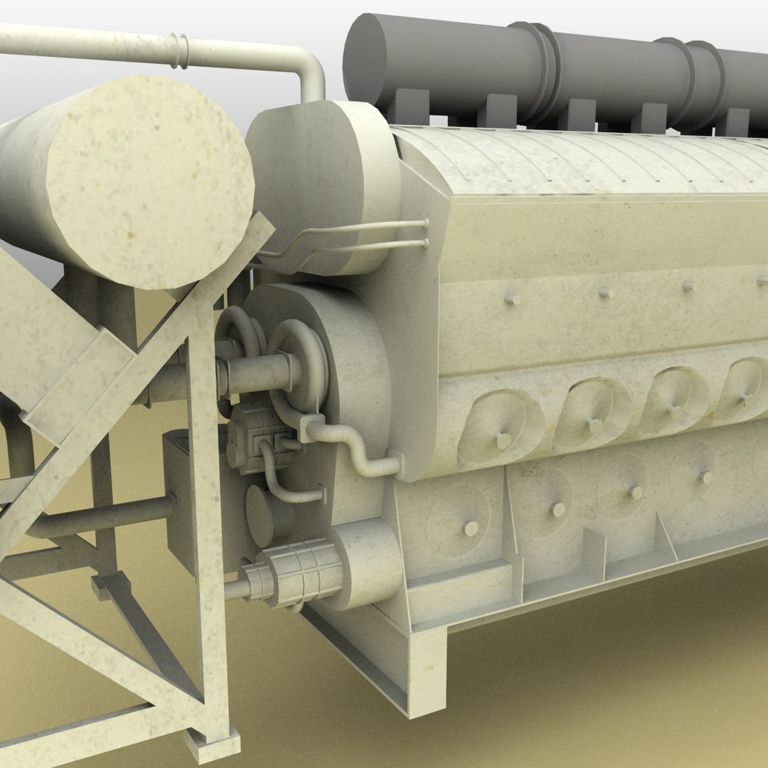 Emd 710 Diesel Engine 3d Model