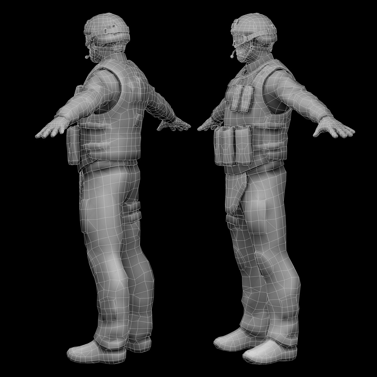 3d military male soldier helmet model