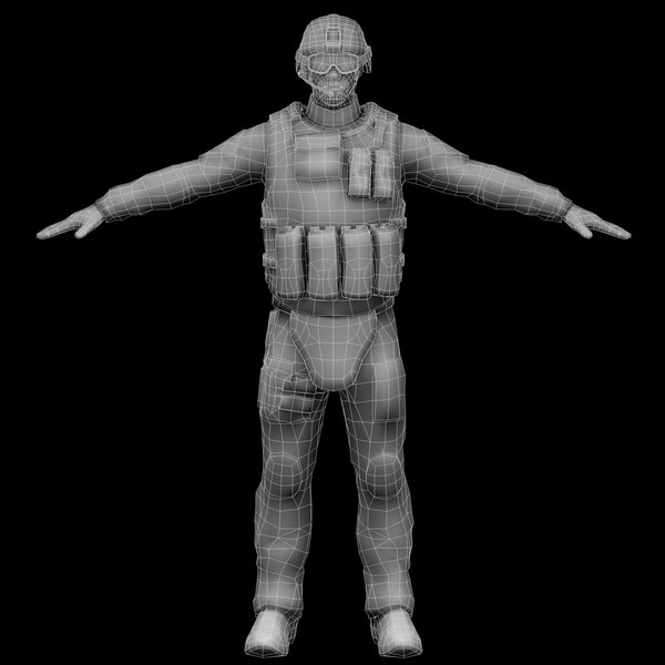 3d military male soldier helmet model