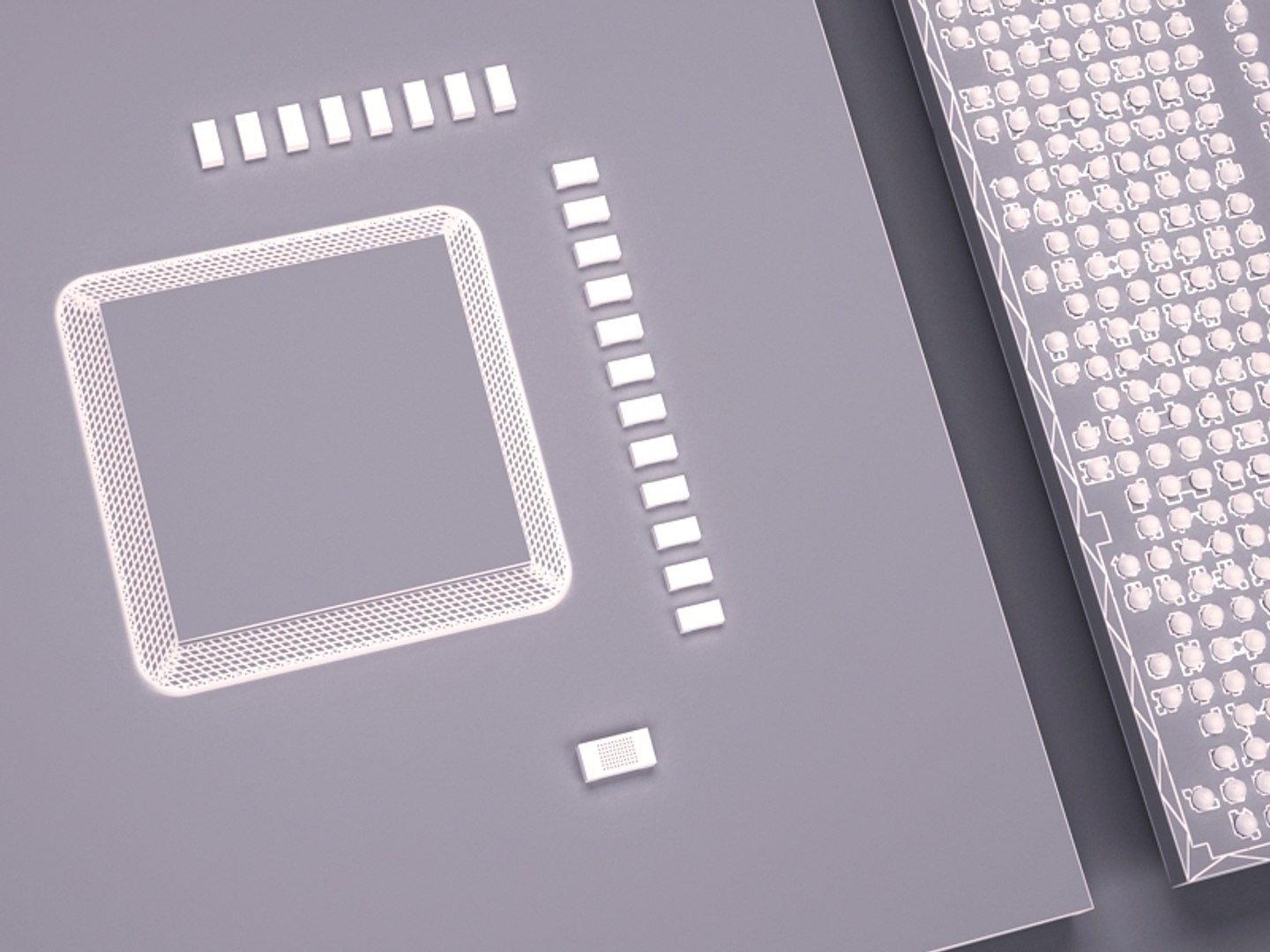 3d model of processor gpu