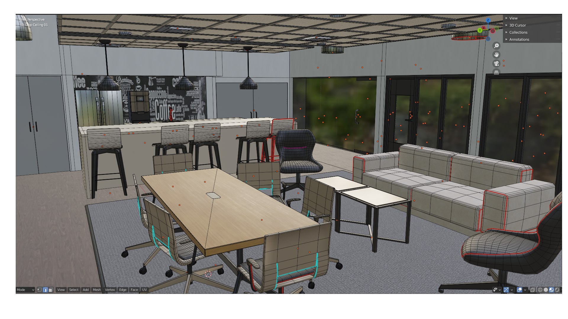 Low Poly Furnished Office 3D Model - TurboSquid 1793630