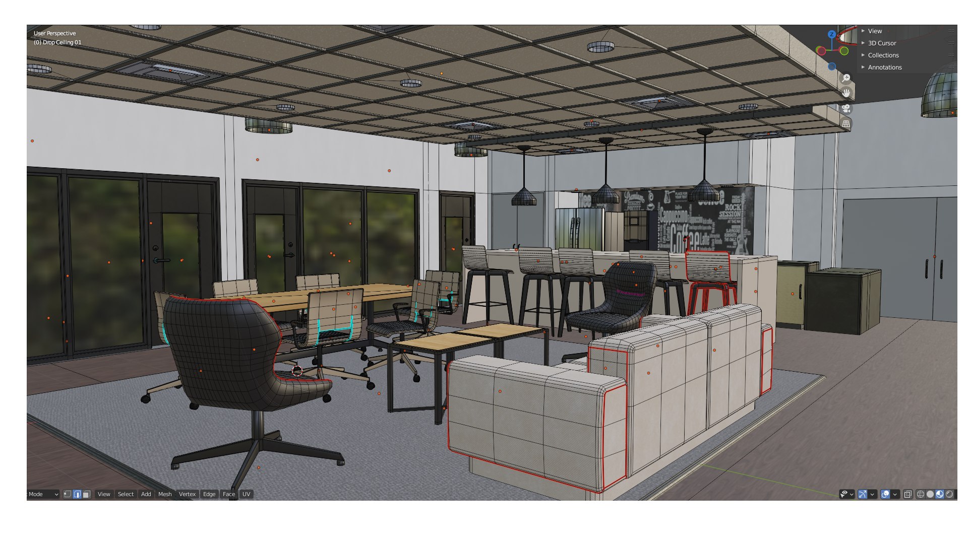 Low Poly Furnished Office 3D Model - TurboSquid 1793630