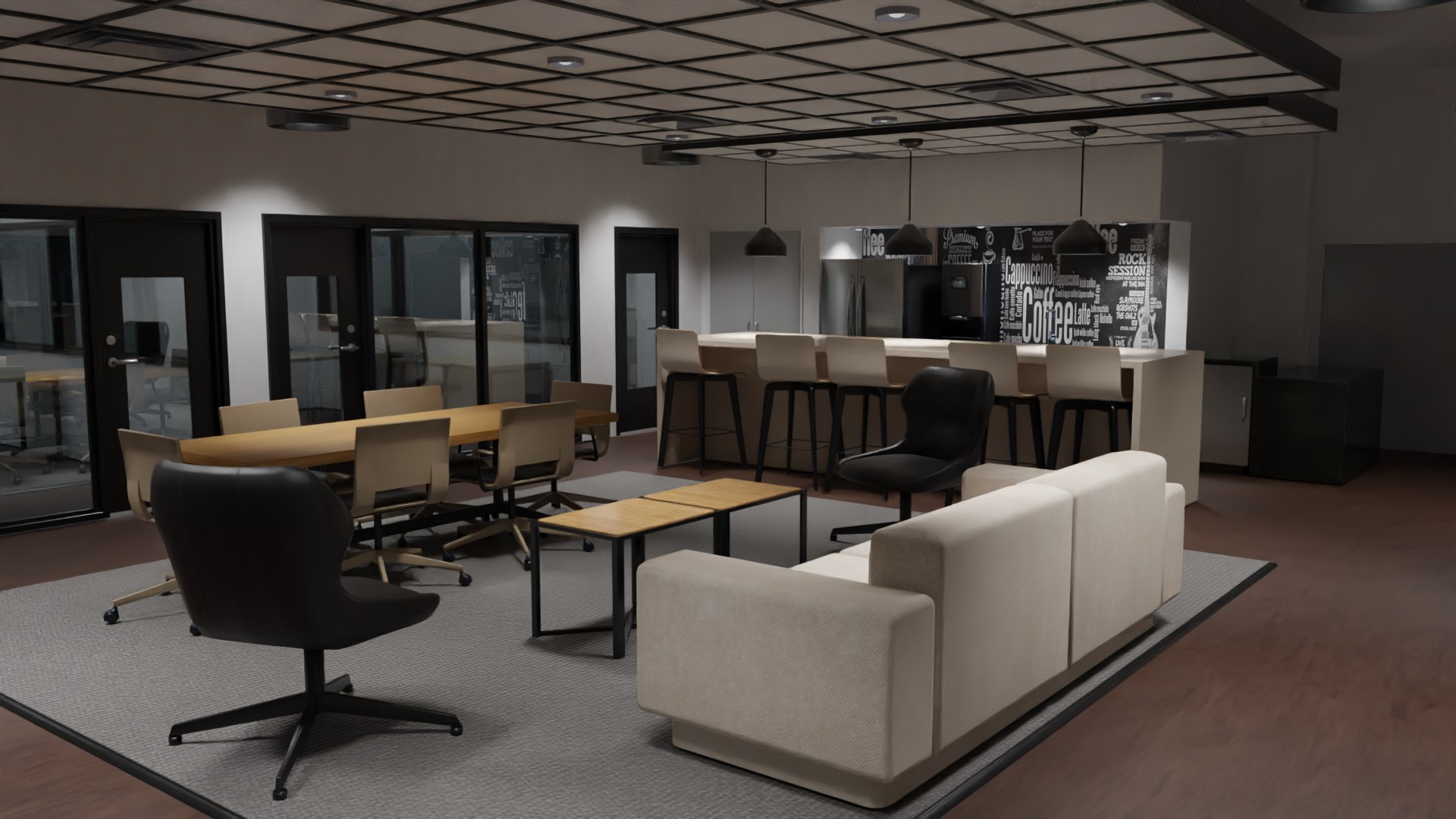 Low Poly Furnished Office 3D Model - TurboSquid 1793630