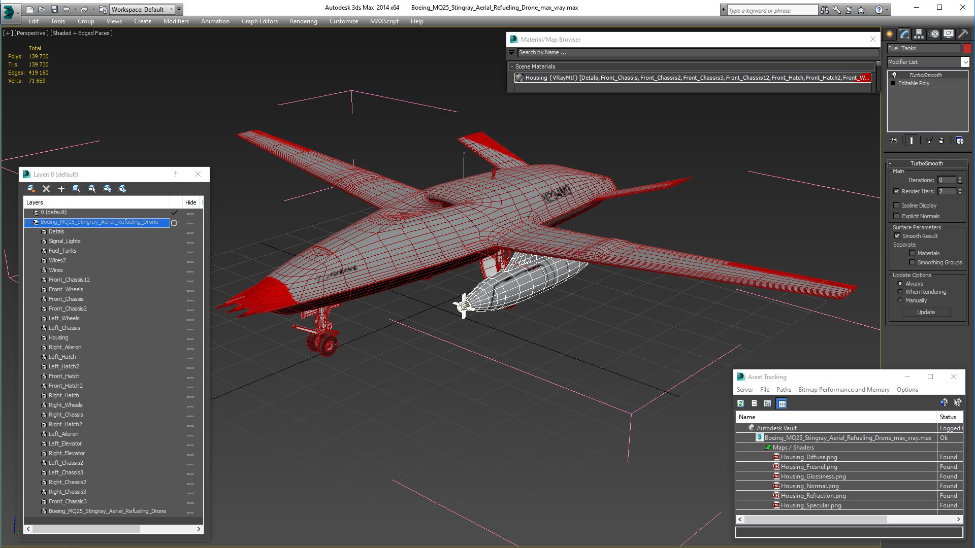 Mq25 stingray aerial refueling 3D model - TurboSquid 1712291