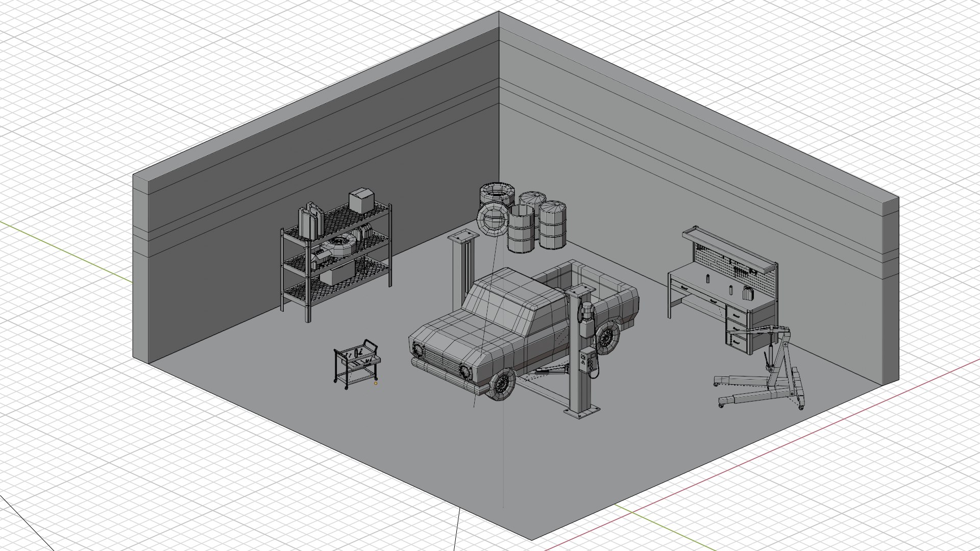 Car Repair Shop Low Poly 3D Model - TurboSquid 2292099