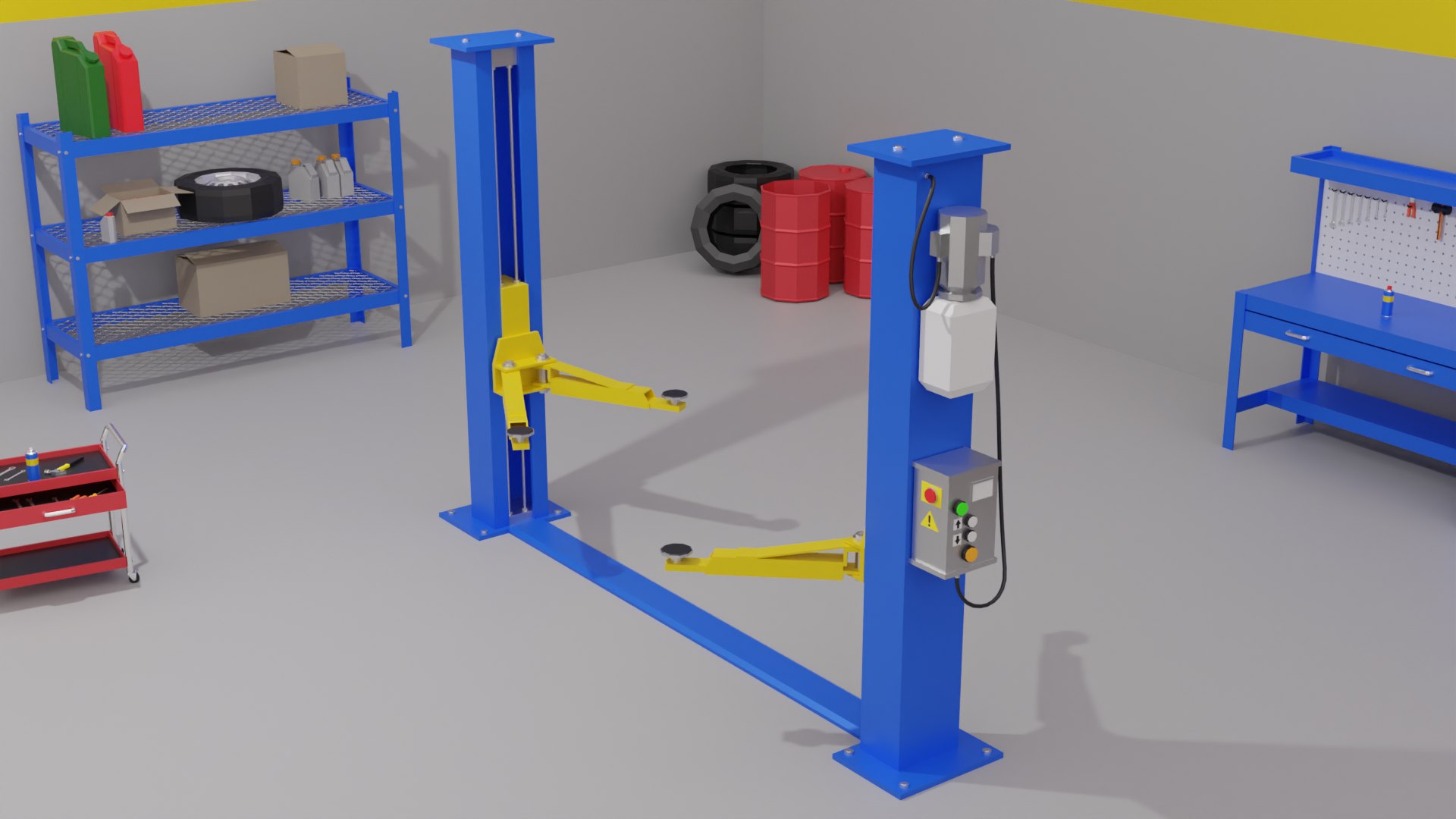 Car Repair Shop Low Poly 3D Model - TurboSquid 2292099