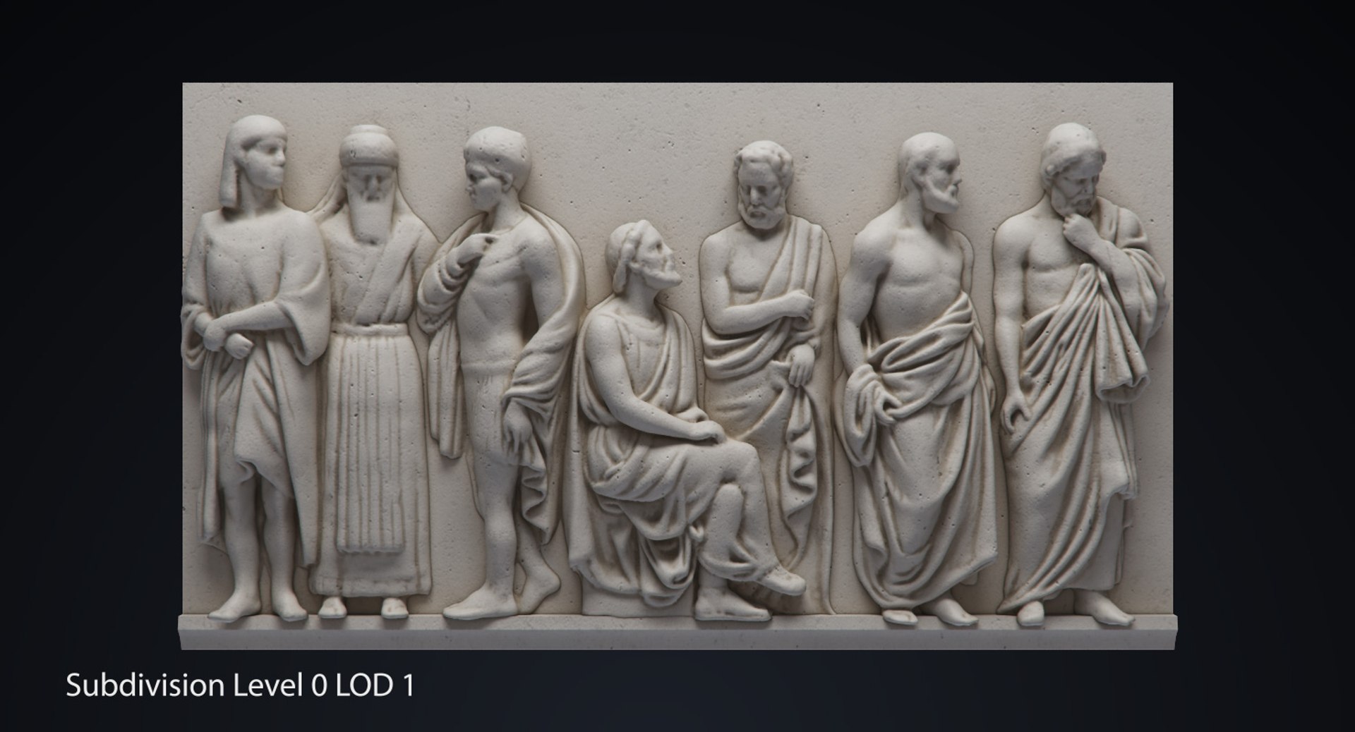 3d bas relief male figures