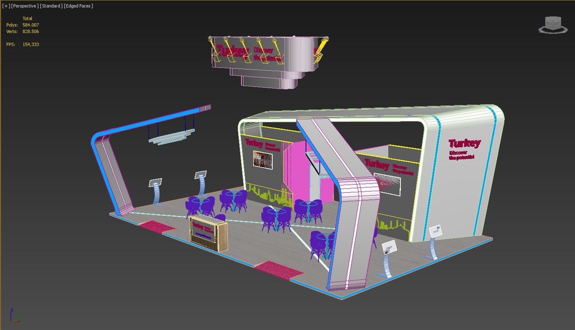 3D Booth Exhibit Stand Model - TurboSquid 1615008