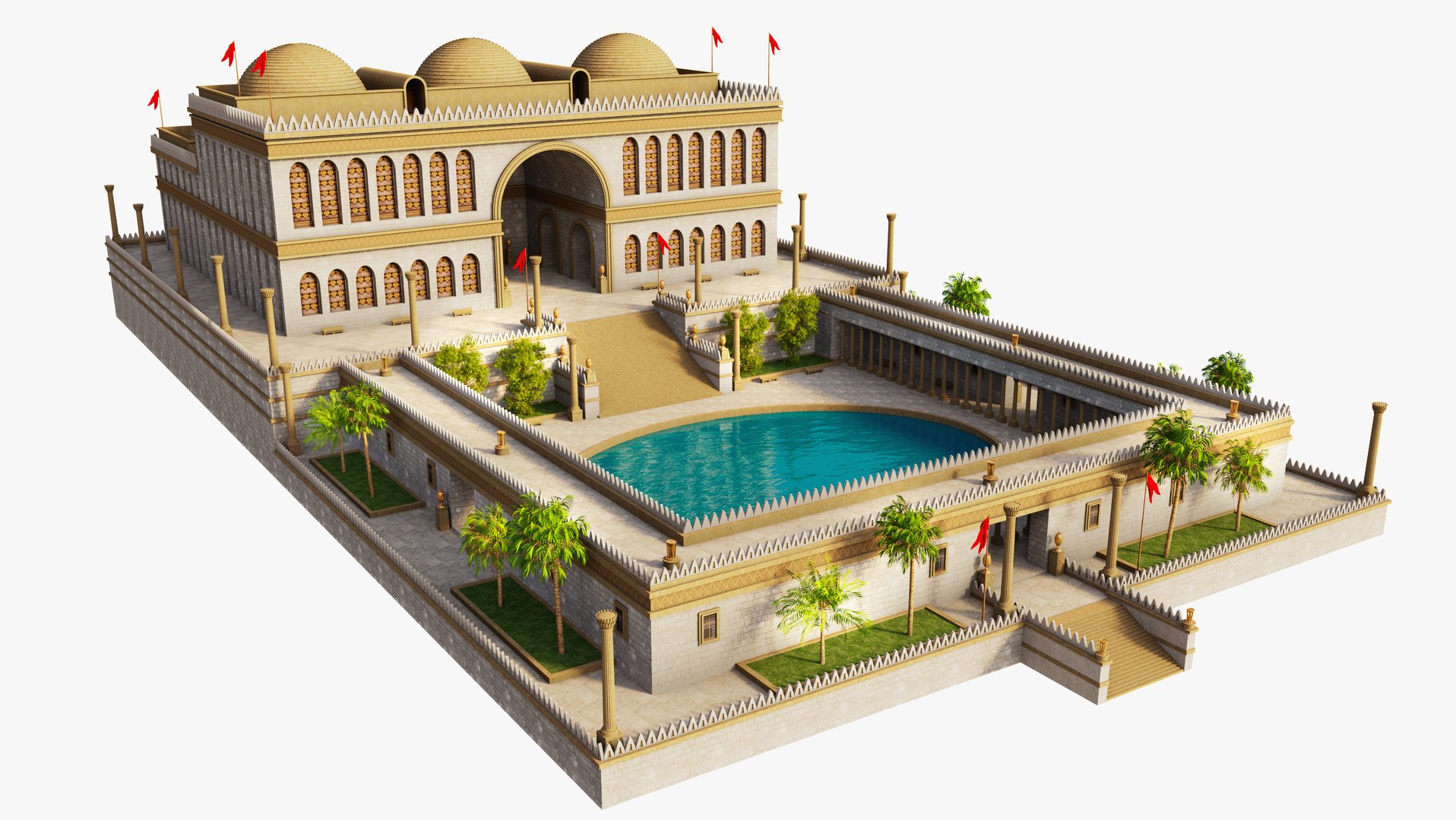 3D Palace Of Ardashir Persia Model - TurboSquid 2504337