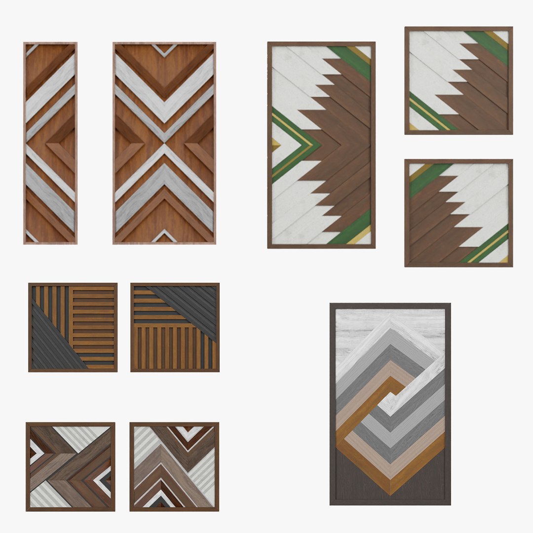 Wooden Mosaic Frames 3D - TurboSquid 2225994