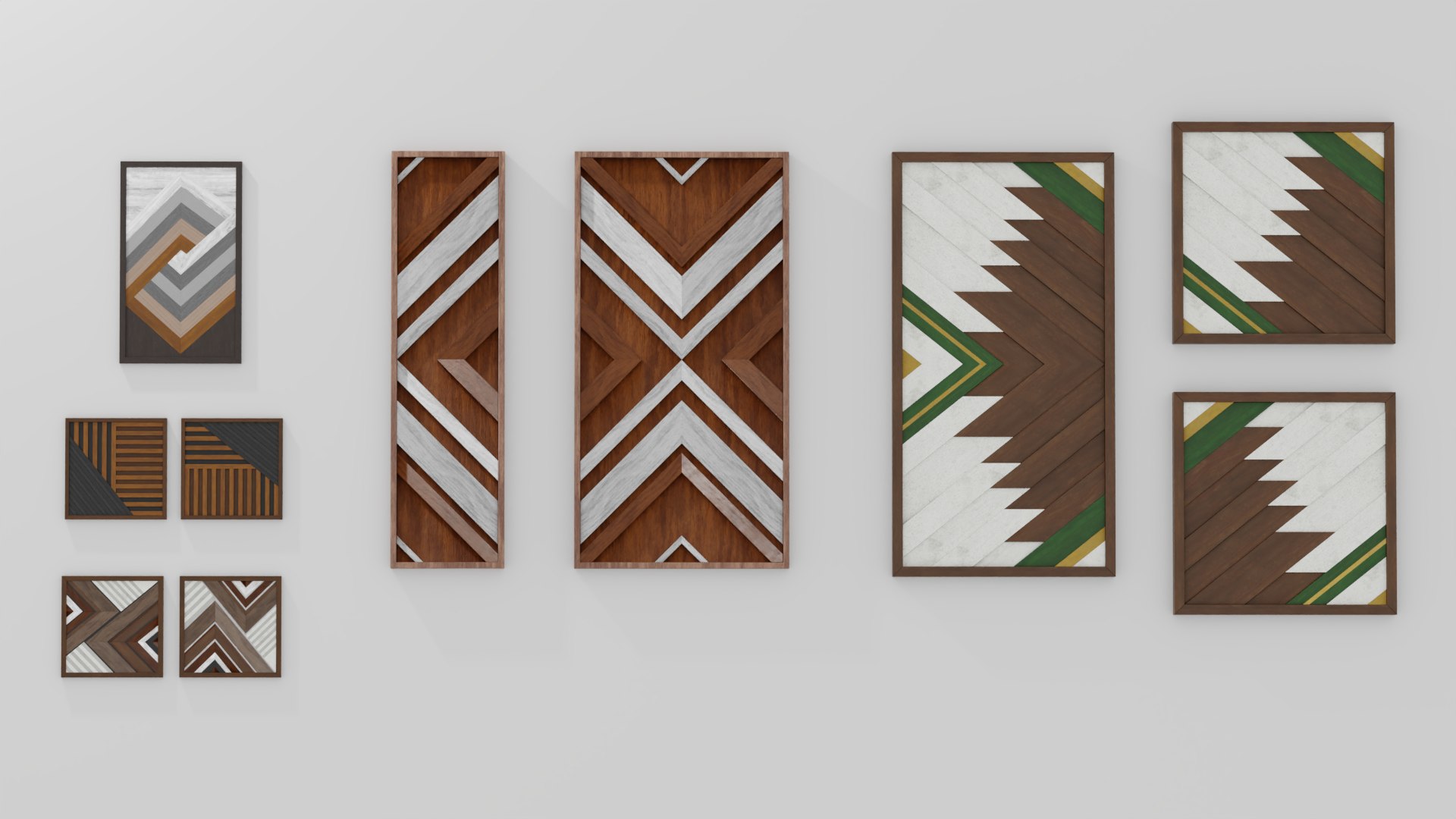 Wooden Mosaic Frames 3D - TurboSquid 2225994