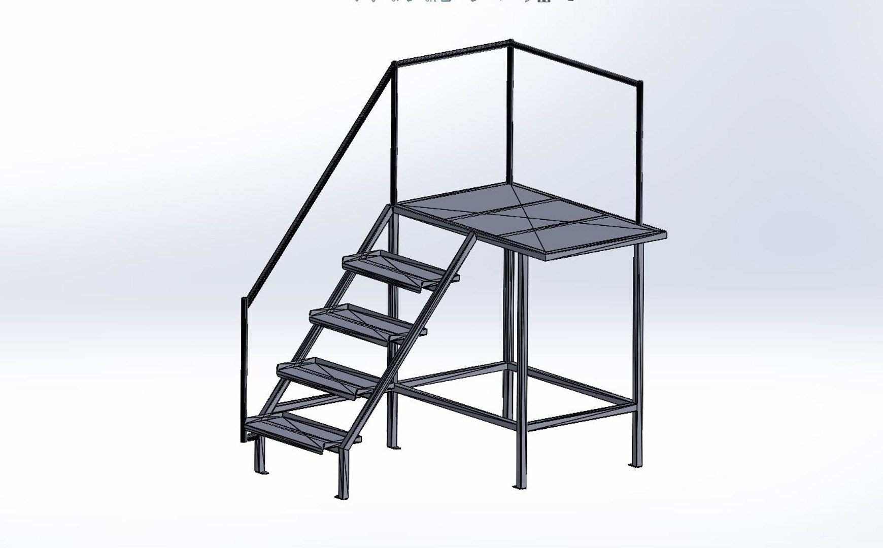 3D Model Steel Stair - TurboSquid 2043016