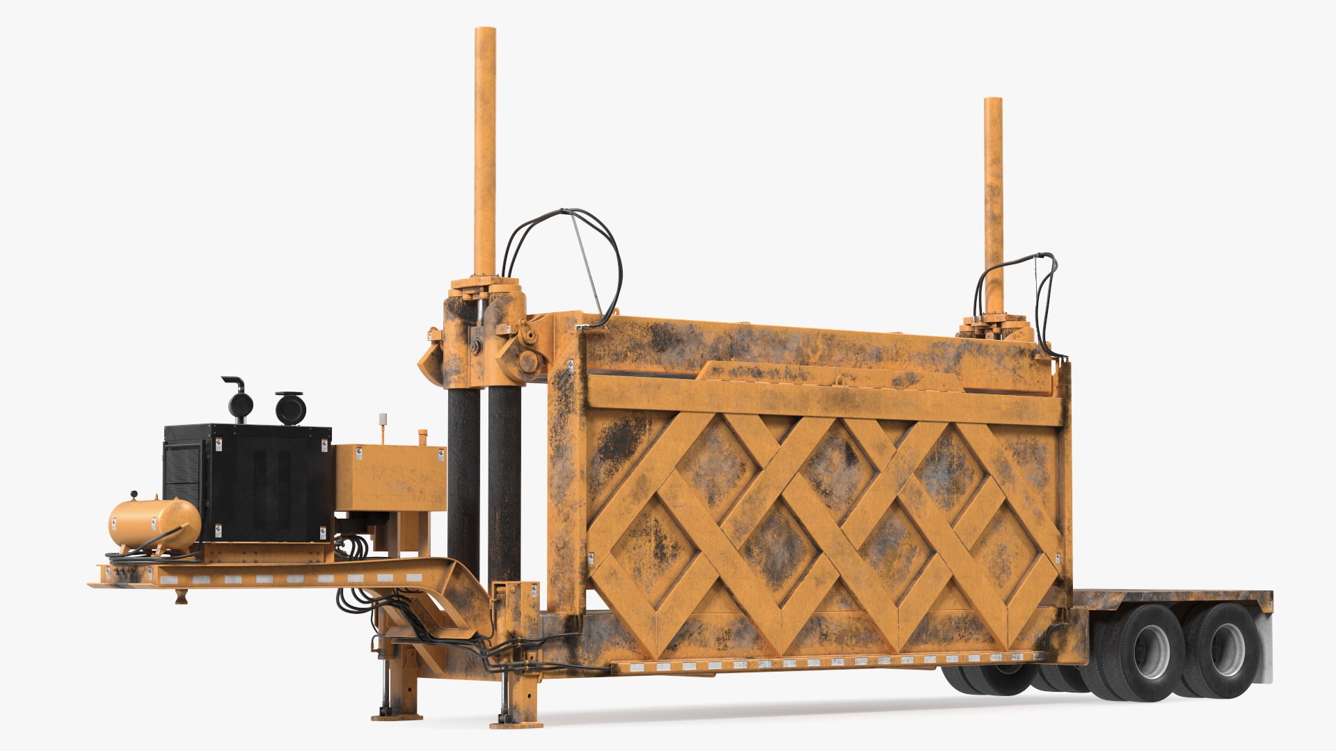 Old Mobile Car Press Yellow model - TurboSquid 2147256