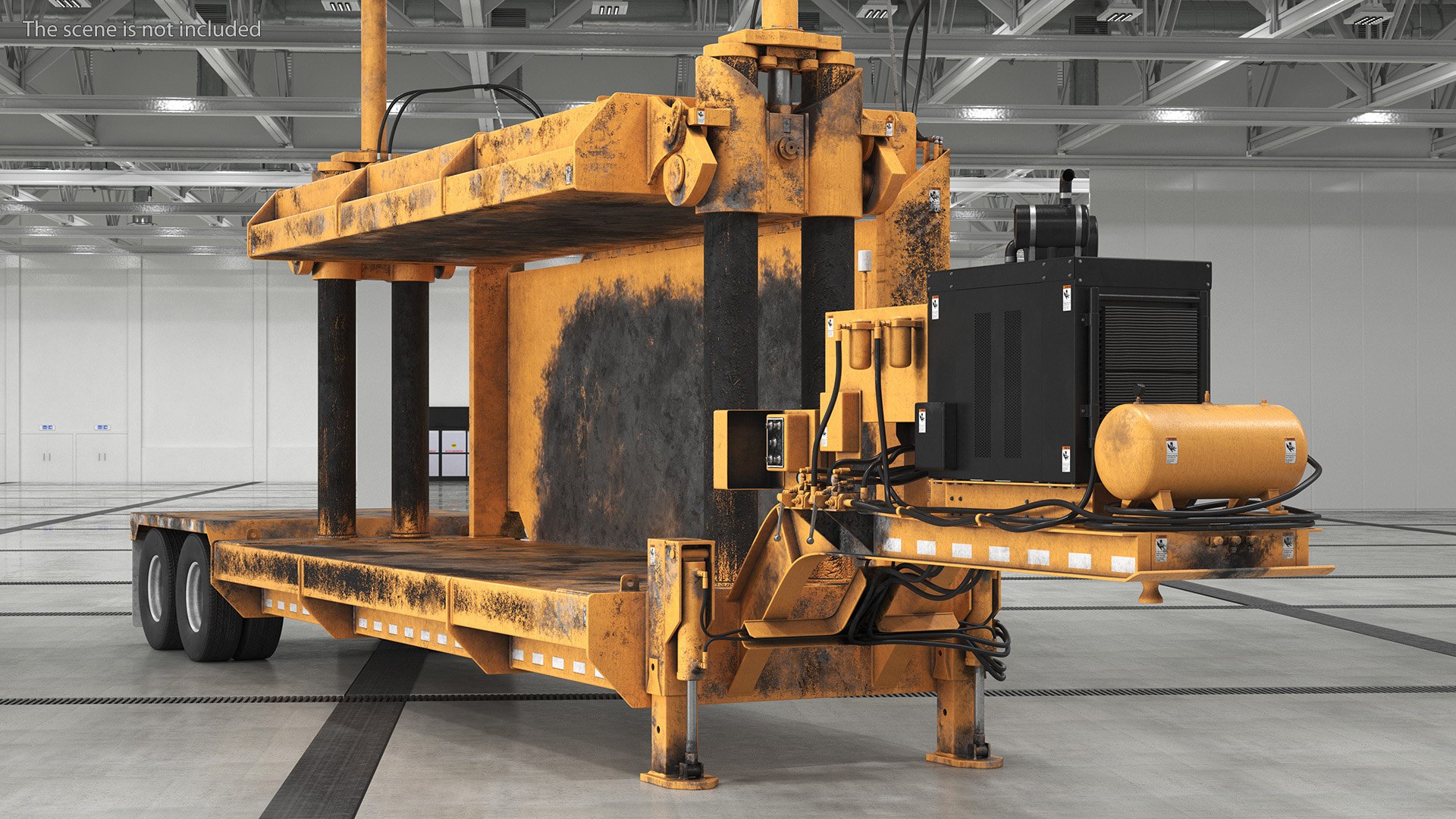 Old Mobile Car Press Yellow Model - TurboSquid 2147256