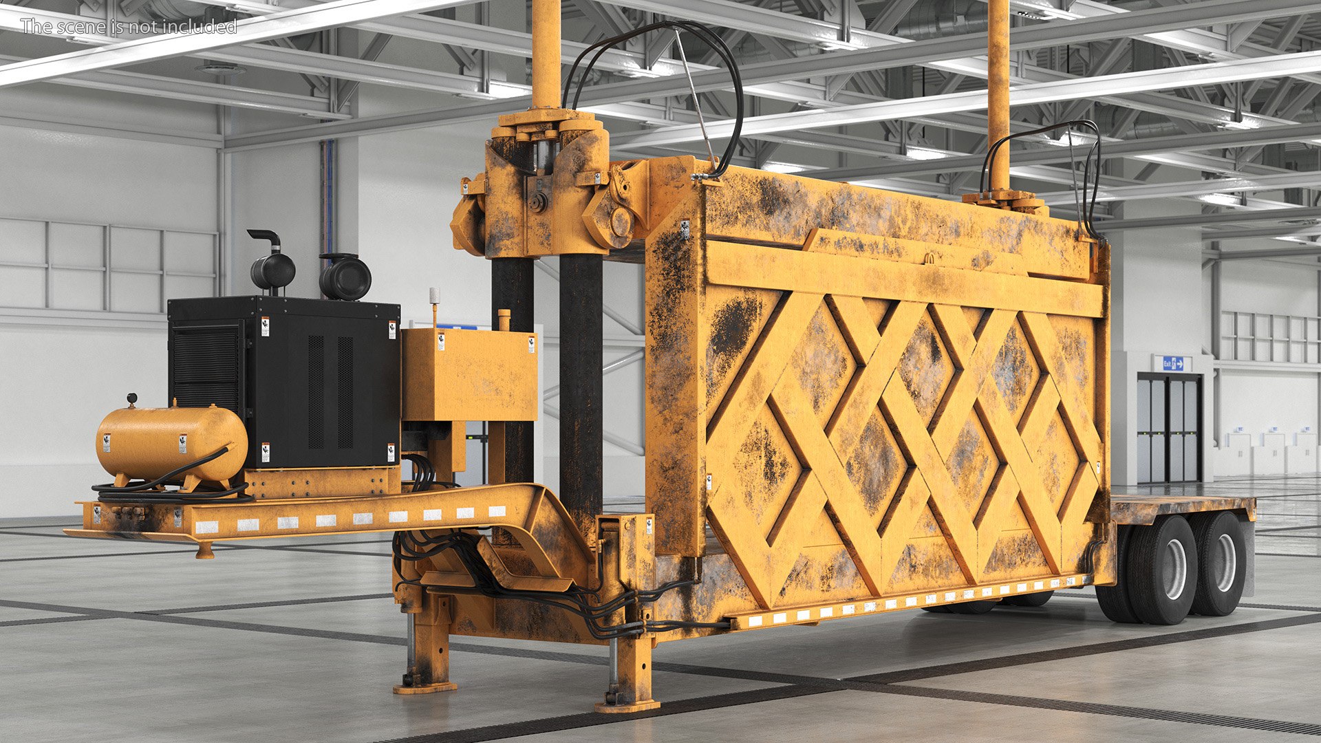 Old Mobile Car Press Yellow Model - TurboSquid 2147256