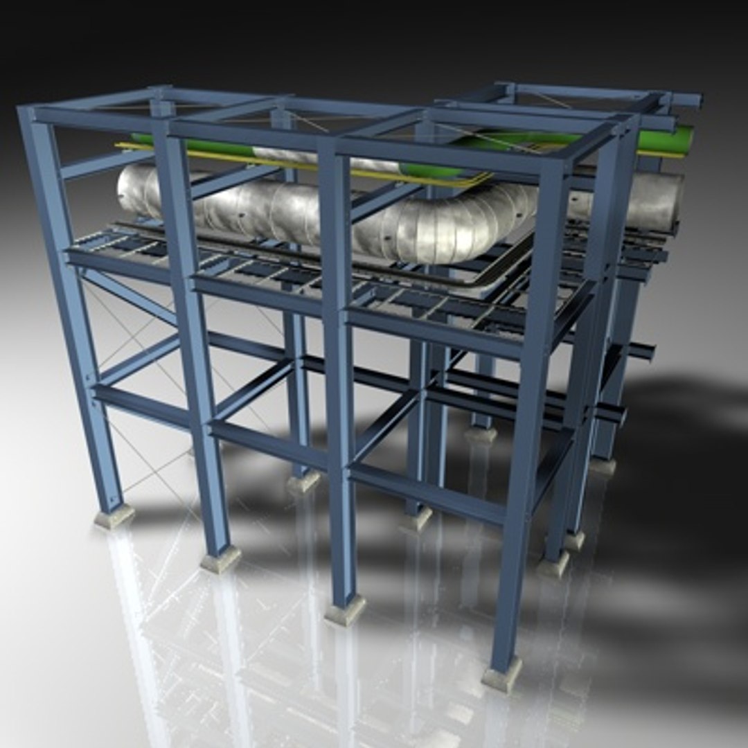 pipeline bridge modular 3d model