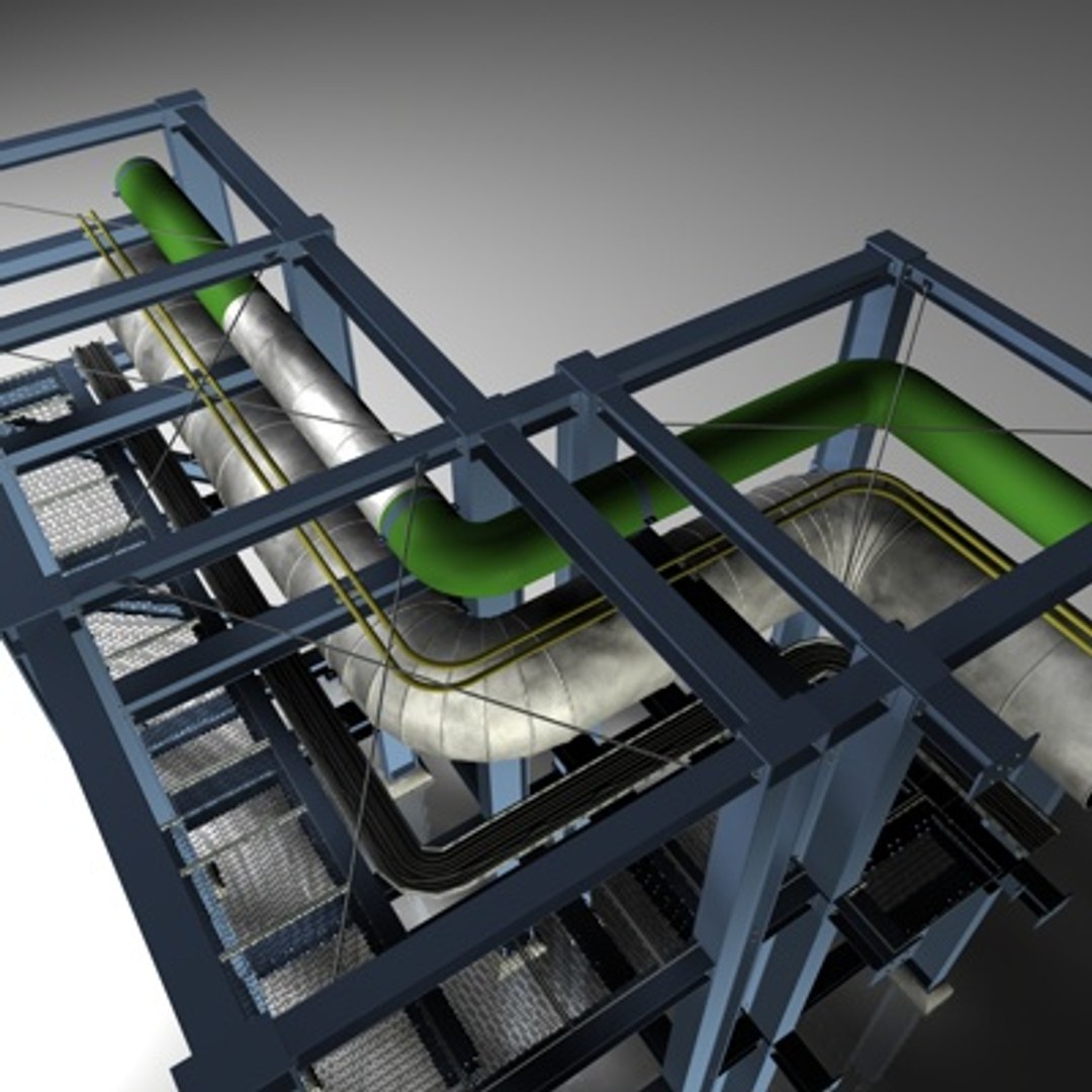 pipeline bridge modular 3d model