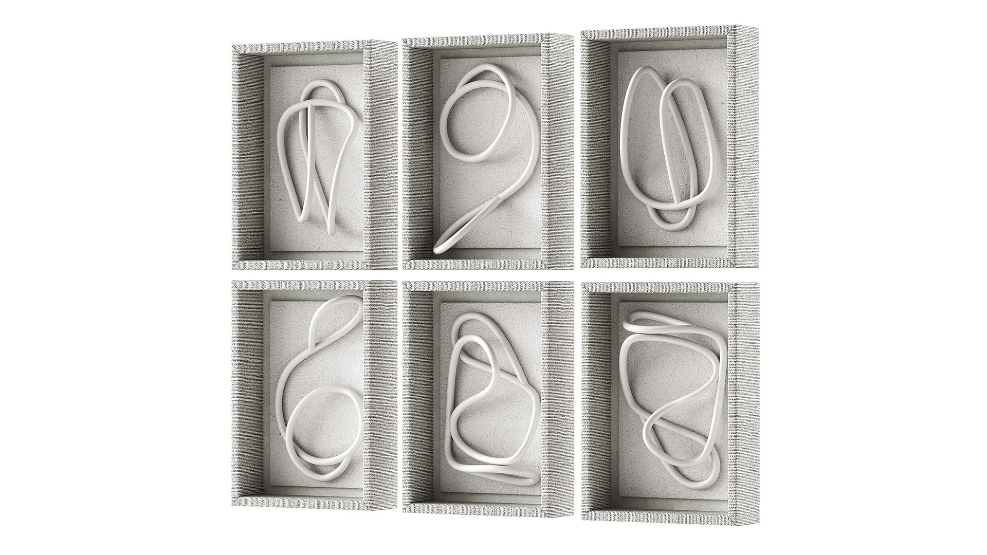 Wall Art Fiona Loop Knot Tangle By Palecek Rattan And Wooden Frame 3D ...