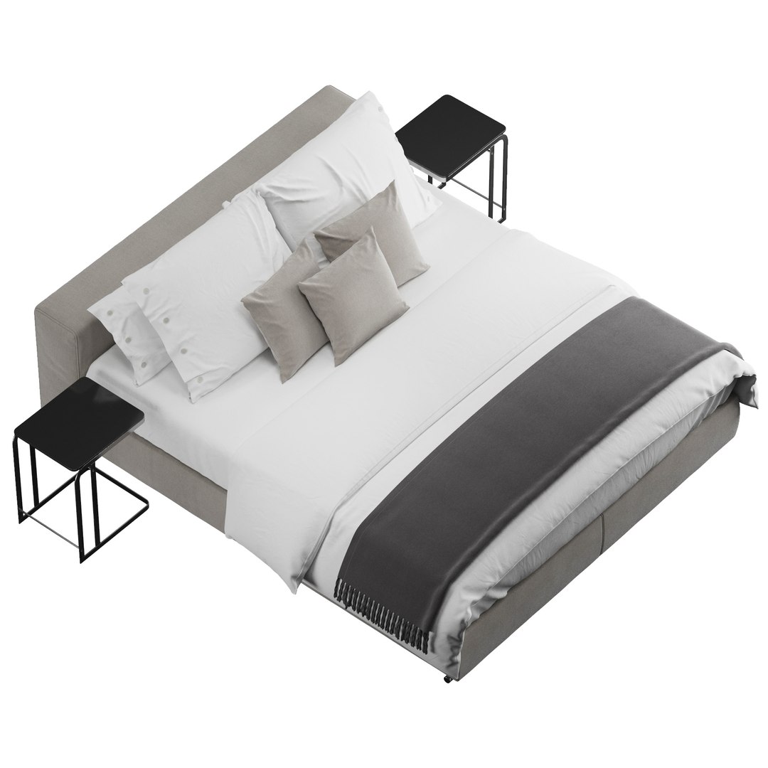 Flexform Groundpiece Slim Bed Model - TurboSquid 2125721