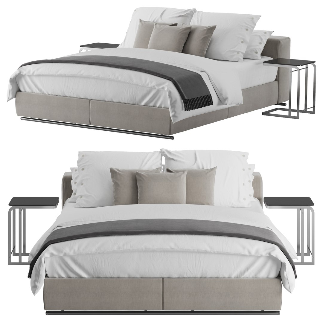 Flexform Groundpiece Slim Bed Model - TurboSquid 2125721