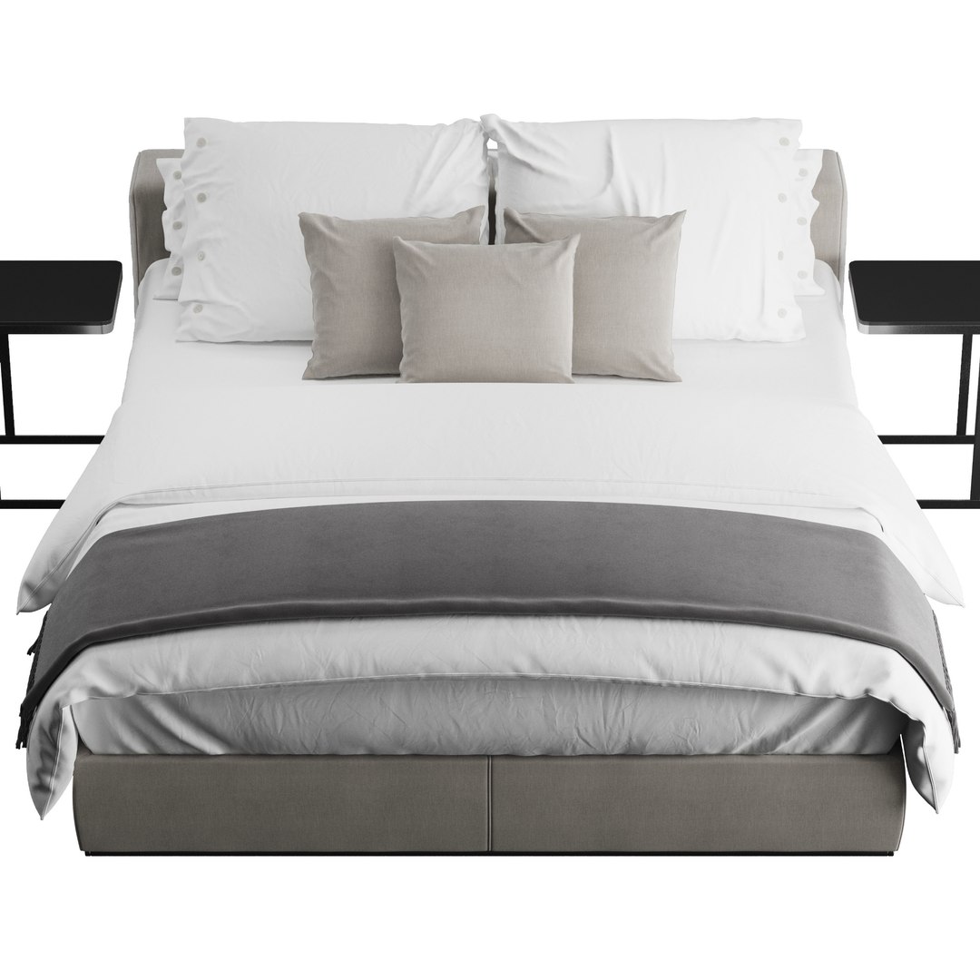 Flexform Groundpiece Slim Bed Model - TurboSquid 2125721