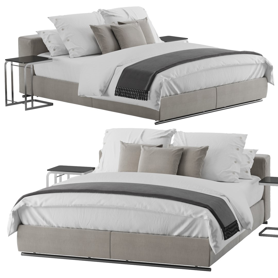Flexform Groundpiece Slim Bed Model - TurboSquid 2125721