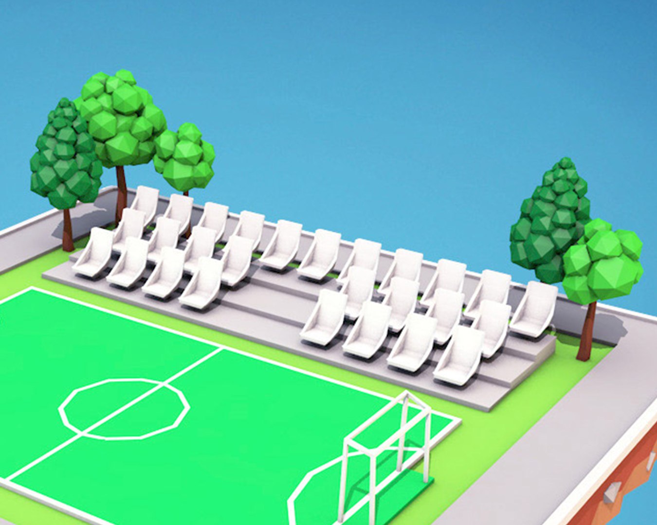 3D Football Field Cartoon - TurboSquid 1158249