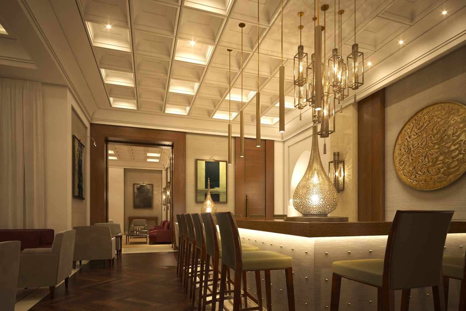 3D scene lounge bar model - TurboSquid 1379196