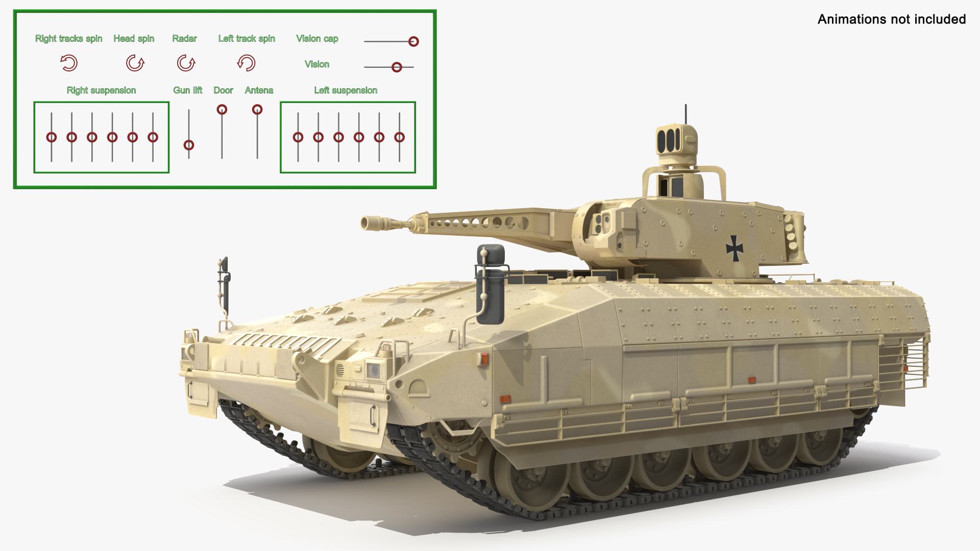 Puma German IFV Military Tank Sandy Rigged 3D Model - TurboSquid 2290793