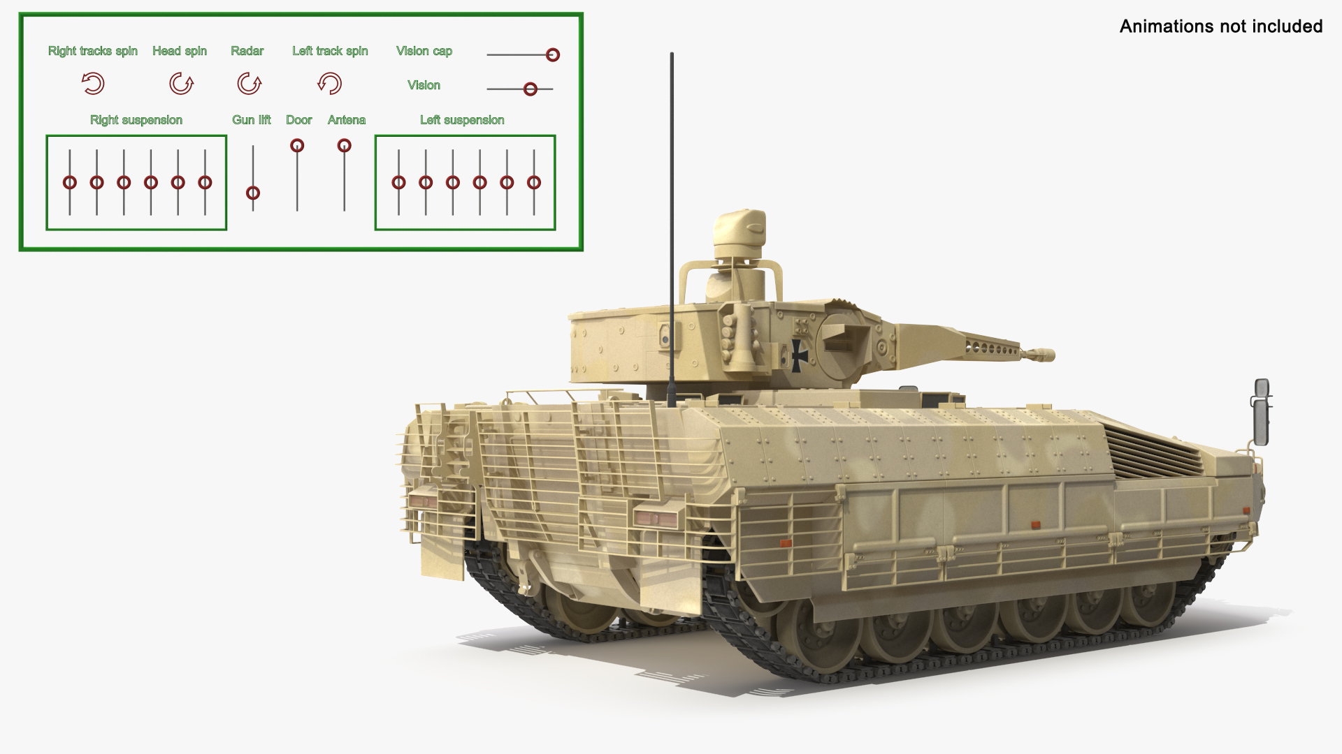 Puma German IFV Military Tank Sandy Rigged 3D Model - TurboSquid 2290793