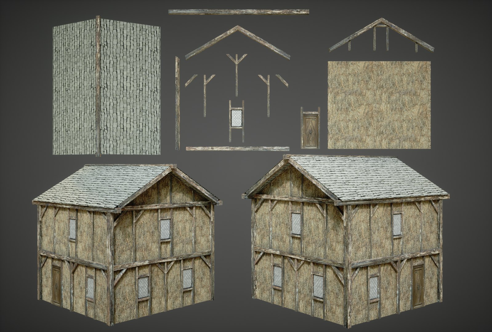 3D Medieval House Modular Structure Model - TurboSquid 1620250