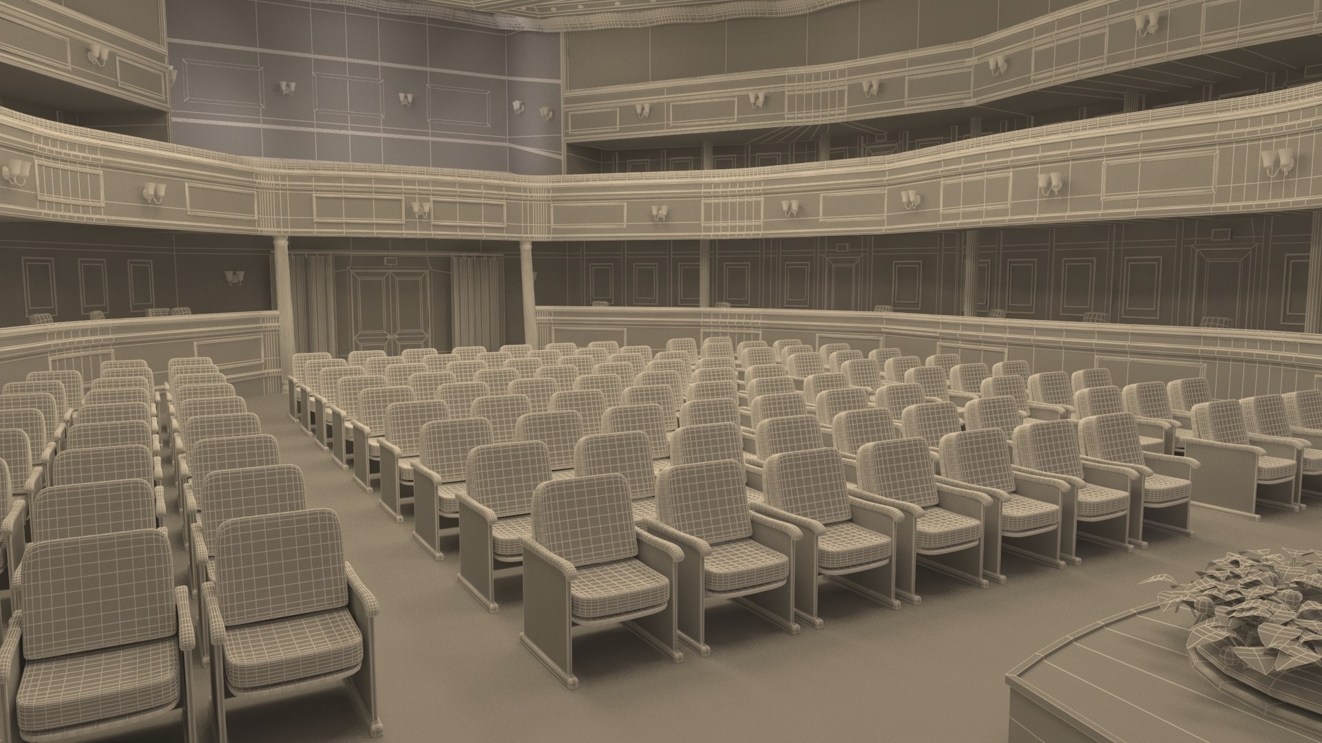 3D Theatre Building - TurboSquid 2009919
