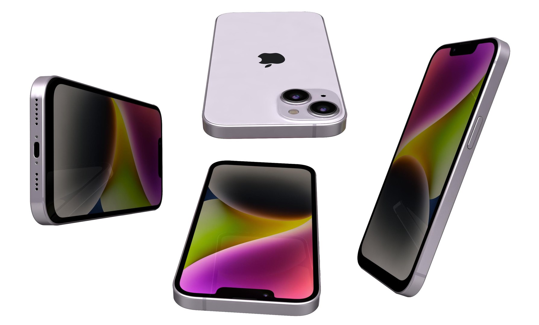 Apple IPhone 14 Plus Purple Model - TurboSquid 1968190