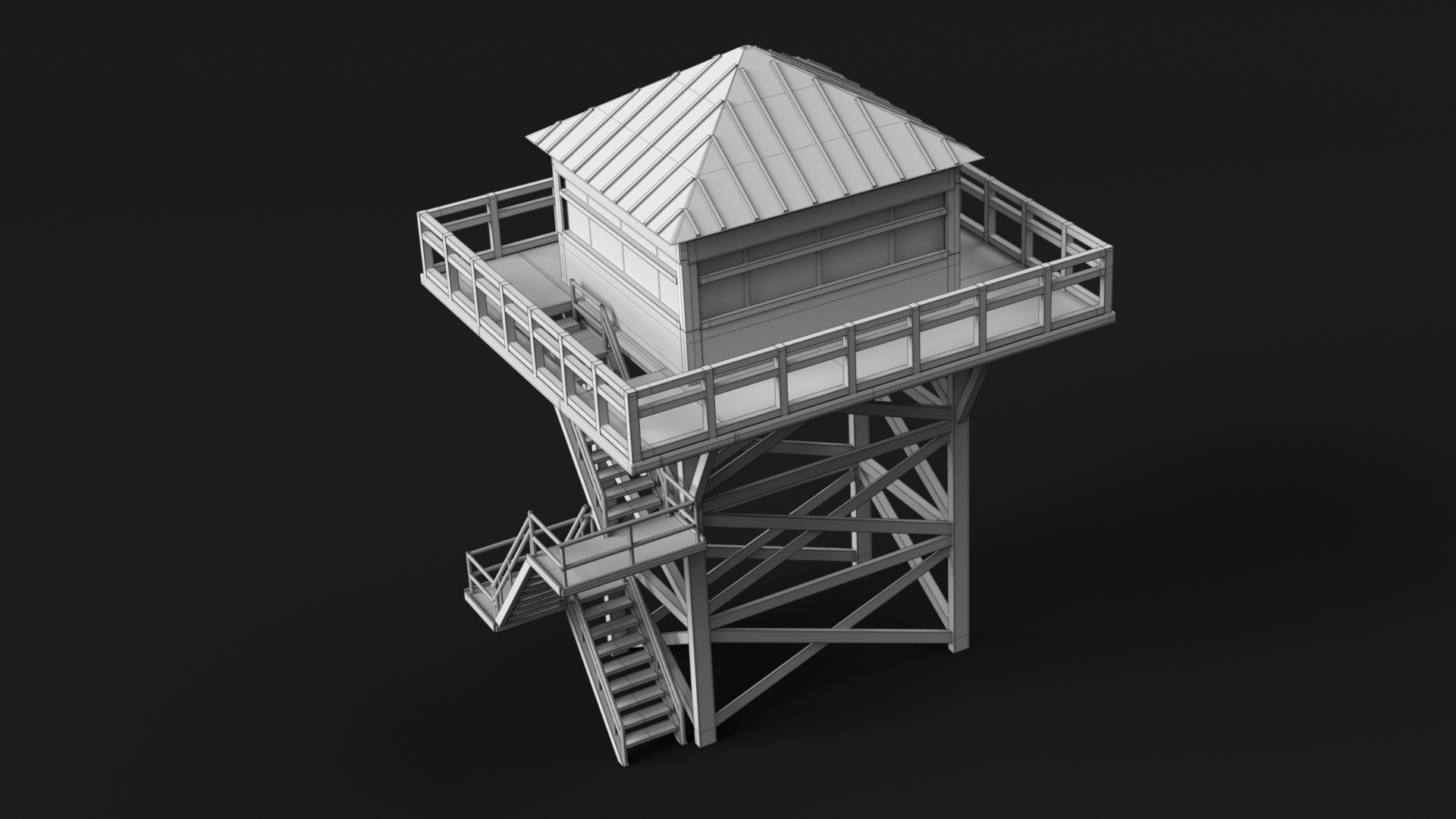 Watch tower 3D model - TurboSquid 1617698