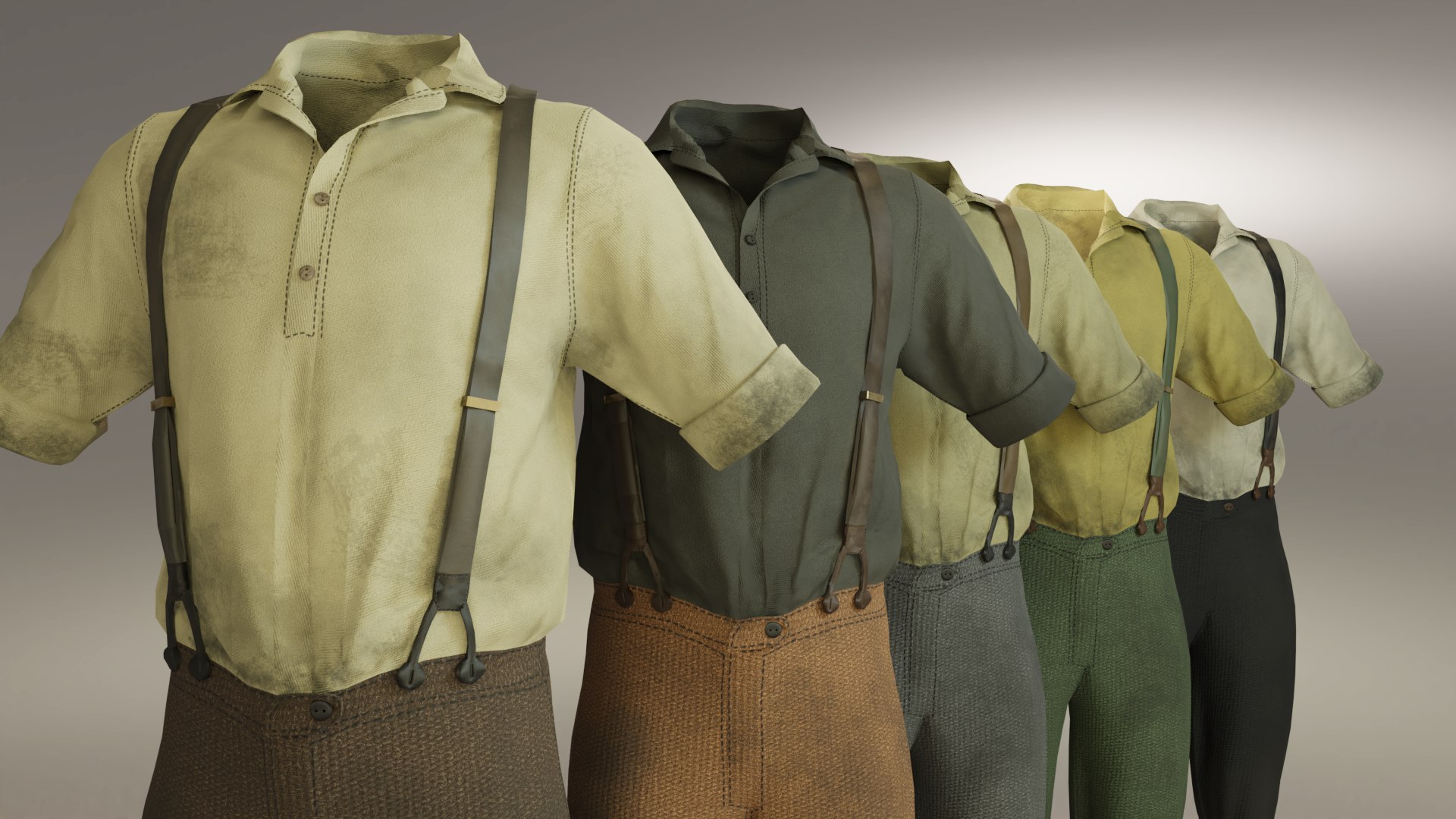 Five Farmer Man Clothes 3D Model - TurboSquid 1810942