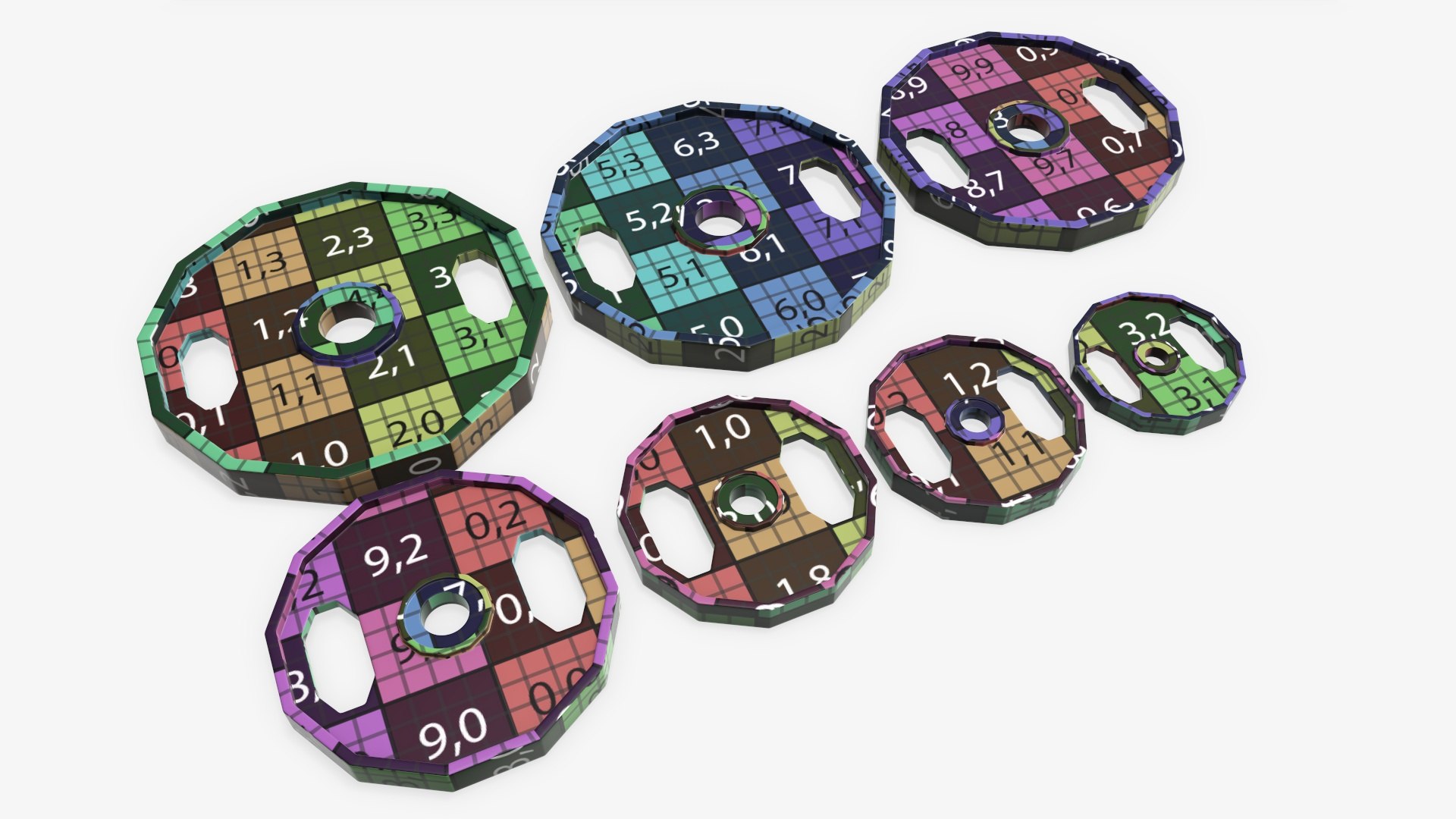 Weight set 3D model - TurboSquid 1666773