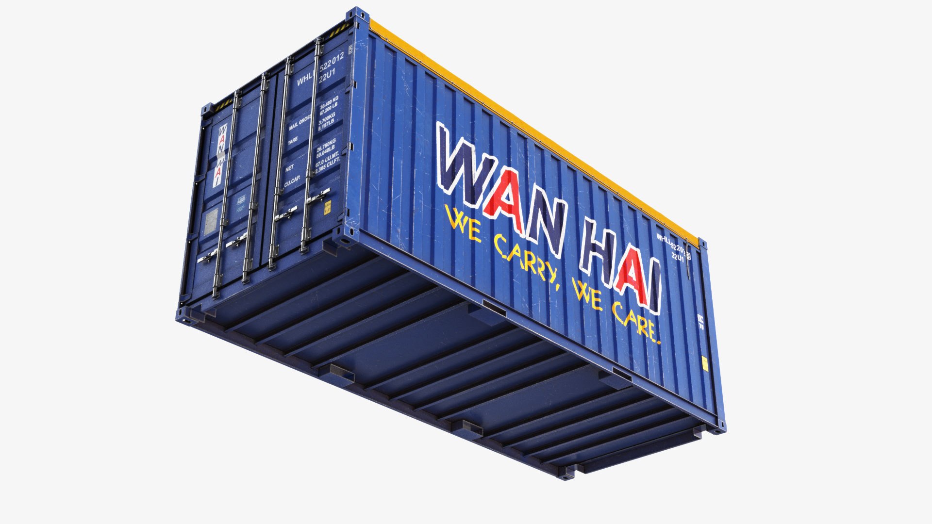 3D Model 20feet Wan Hai Open Top Shipping Container - TurboSquid 2210901