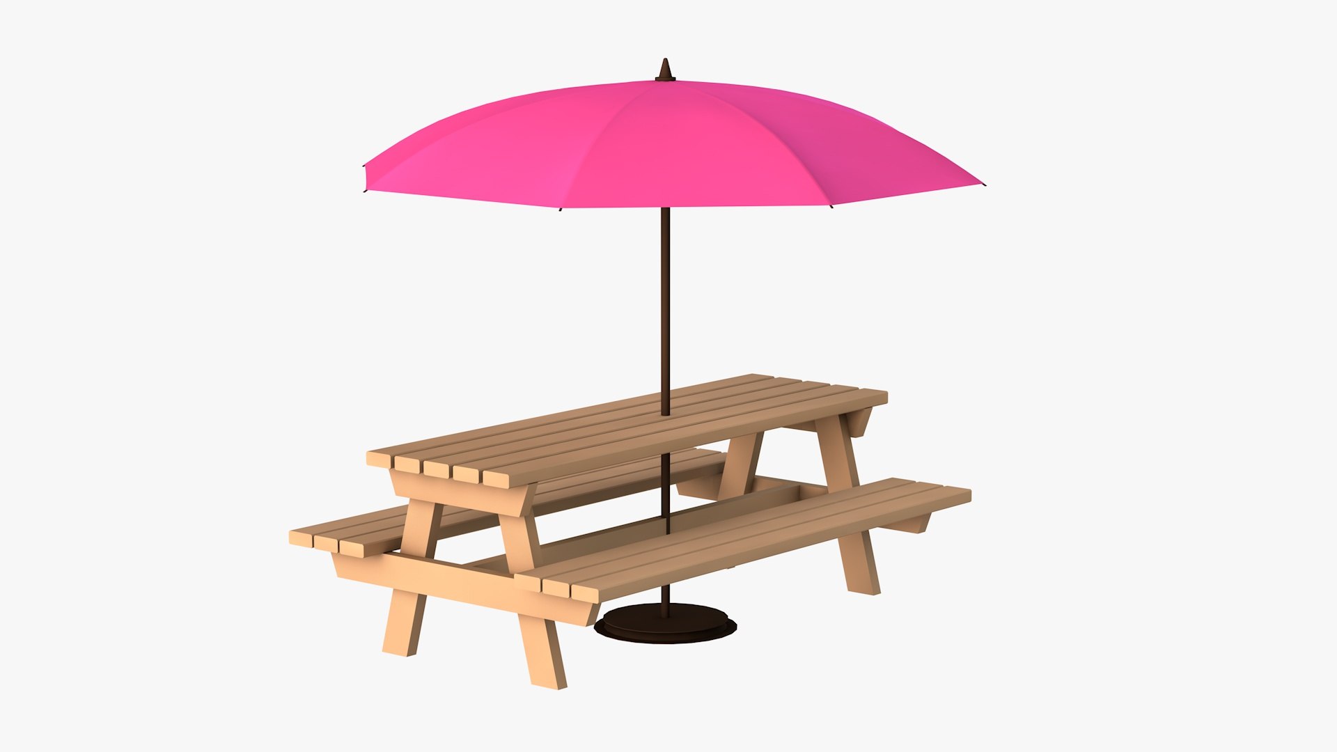 Picnic Table 3D Model - TurboSquid 2106553