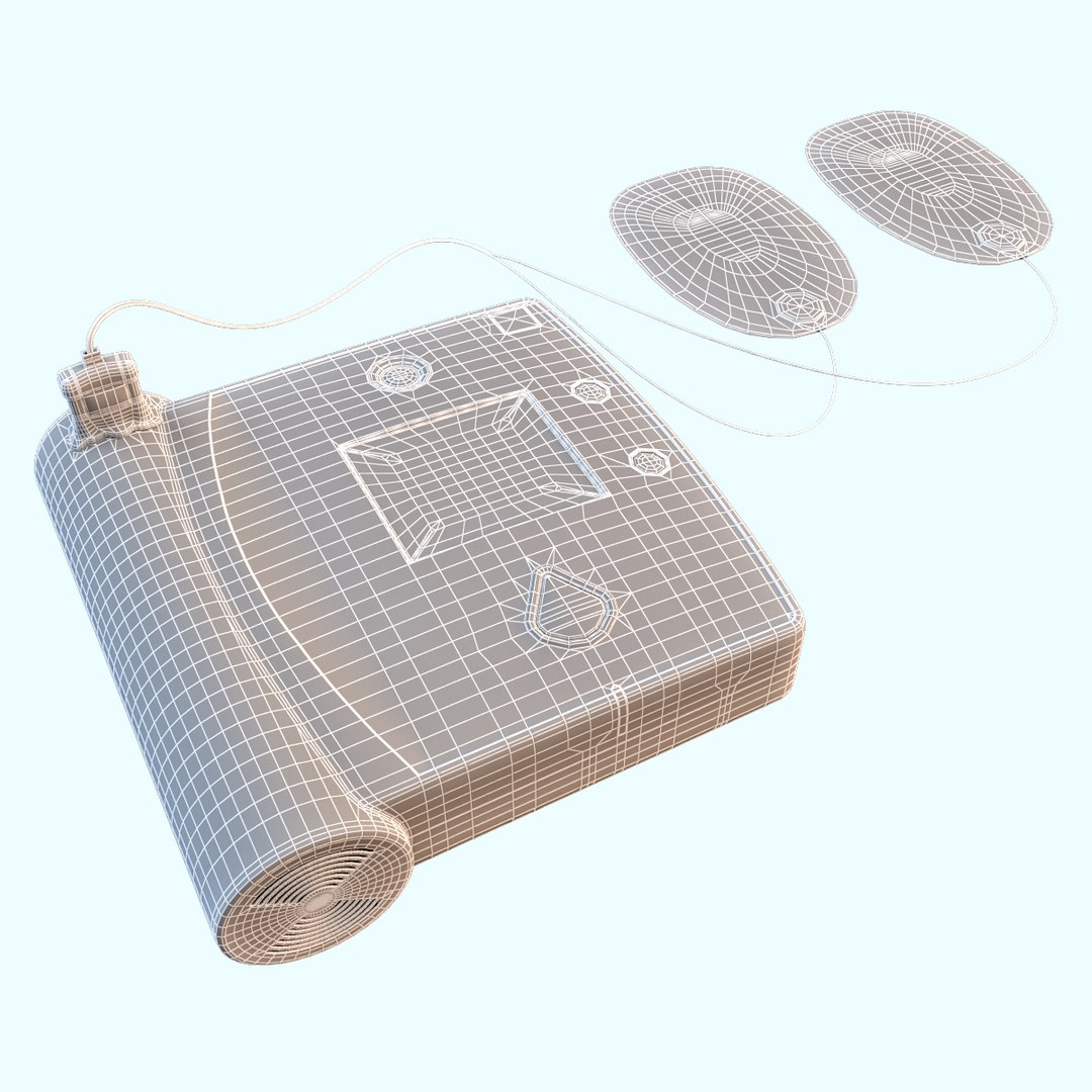 3d Portable Defibrillator Model