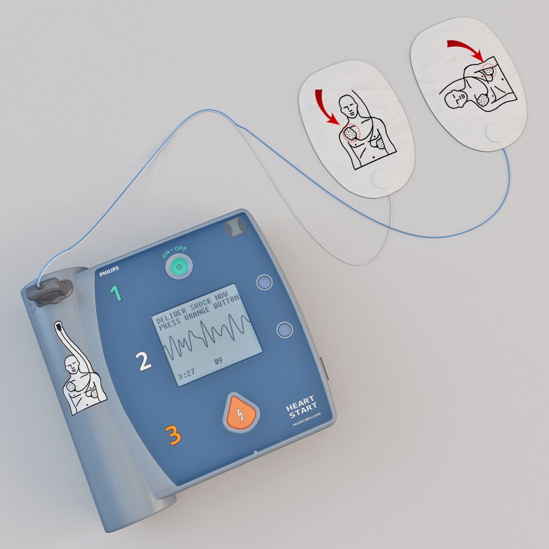 3d Portable Defibrillator Model